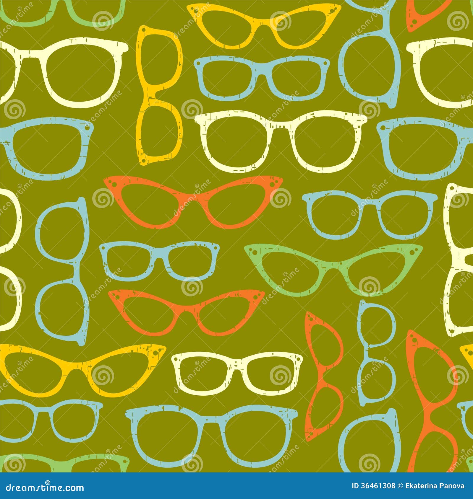 Seamless Pattern with Eyeglasses. Stock Vector - Illustration of ...