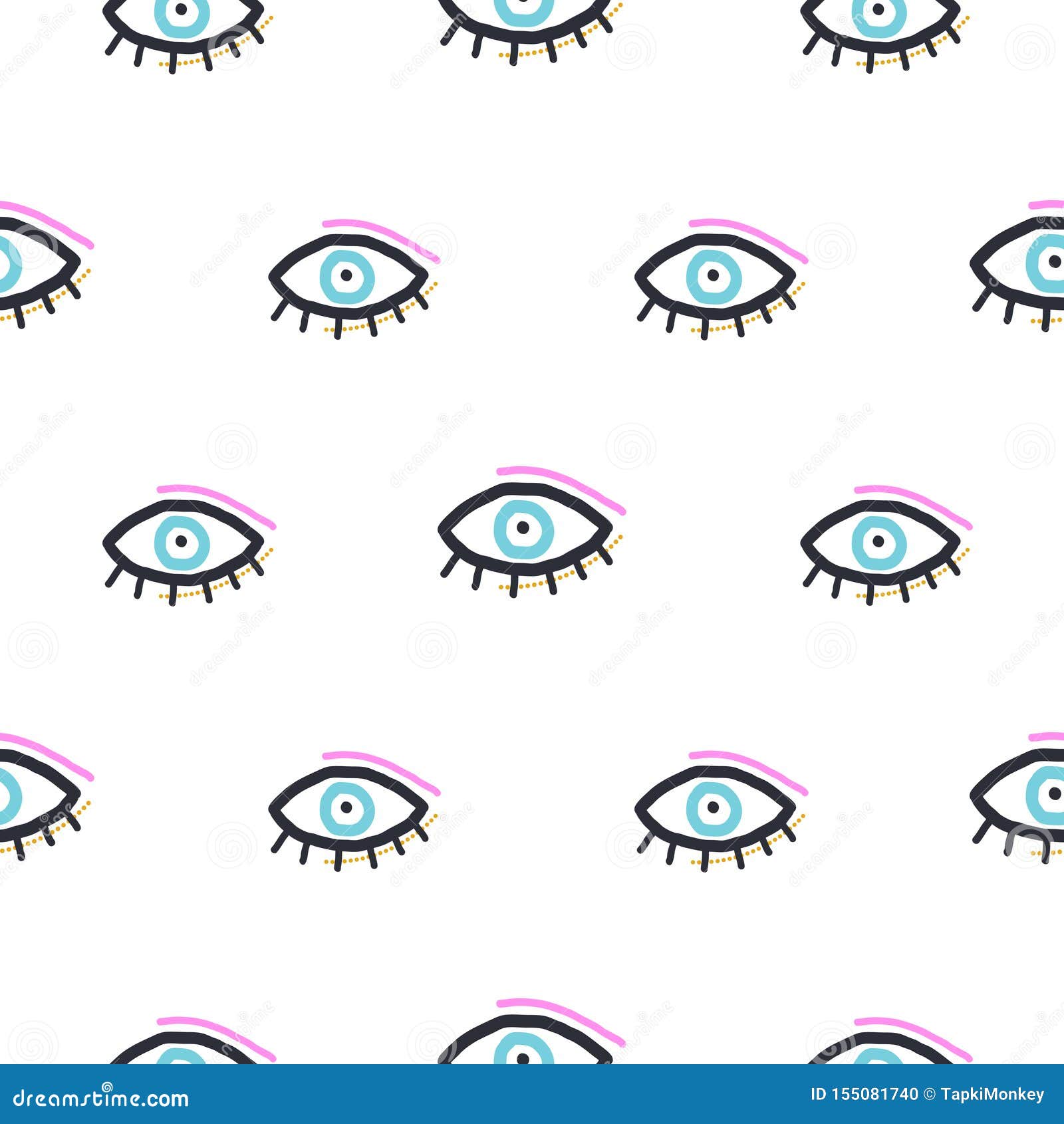 Seamless Pattern Eyes in Hipster Style. Vector Youth Texture Background ...