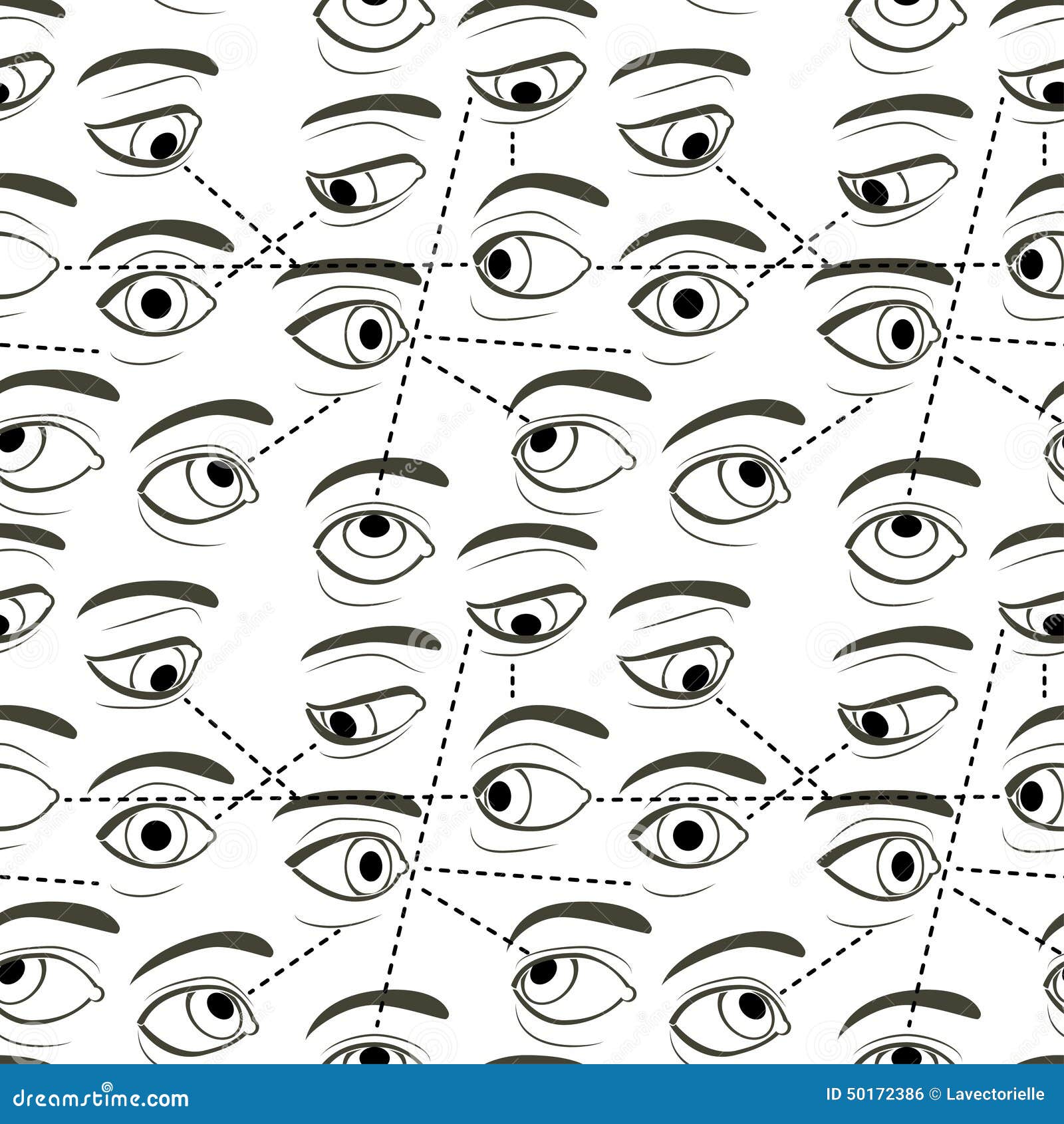 Seamless Pattern with Eyes stock vector. Illustration of cartoon - 50172386