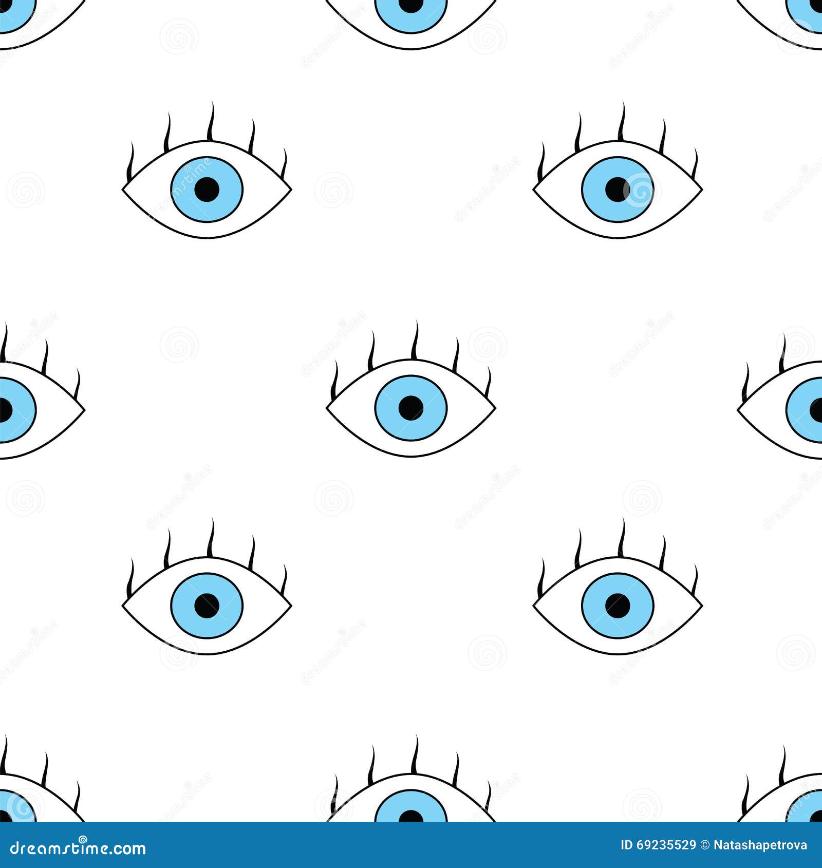 Seamless pattern with eyes stock vector. Illustration of contrast ...