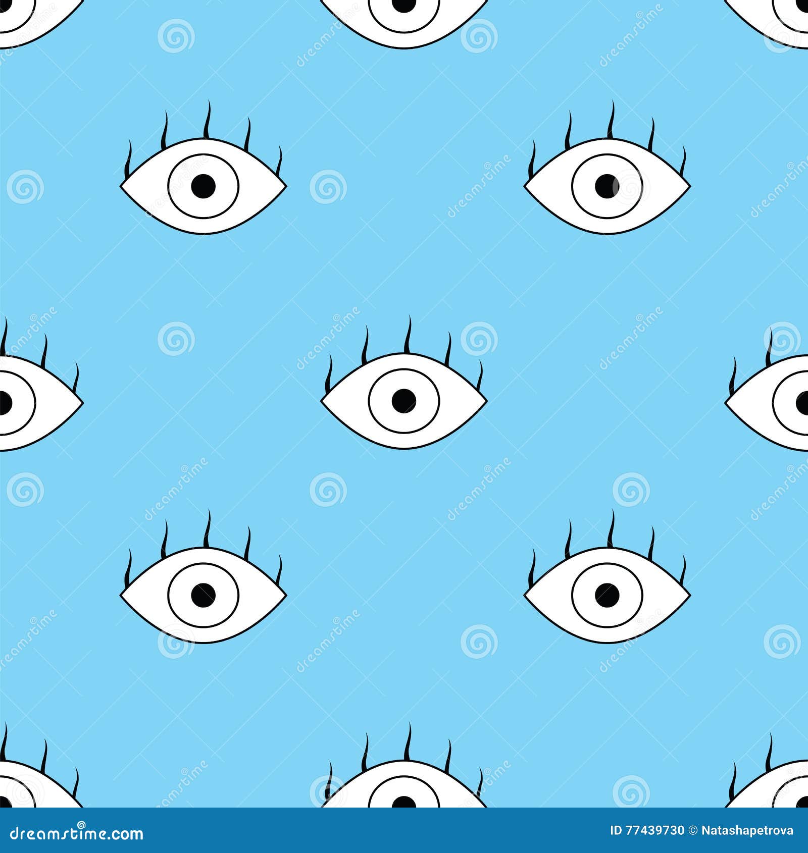Seamless pattern with eyes stock vector. Illustration of drawn - 77439730