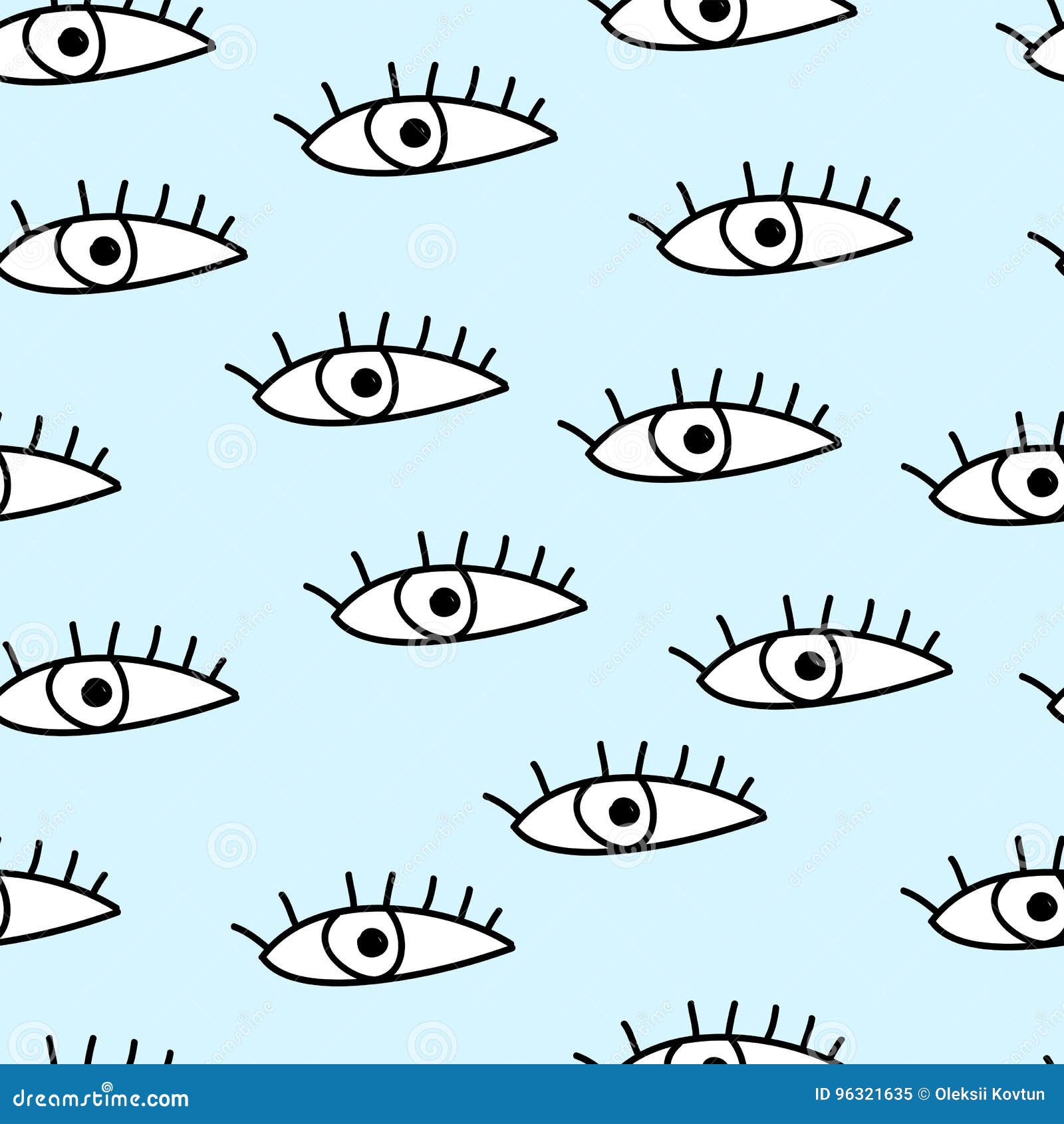 Seamless Pattern with Eyes. Vector Illustration. Cartoon Wallpaper ...