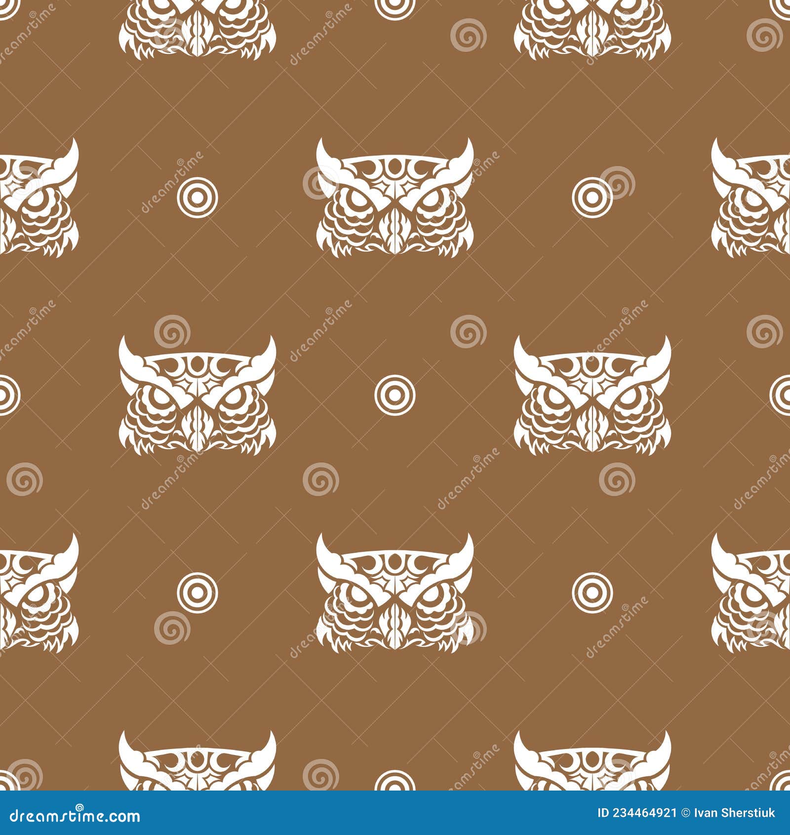 Seamless Pattern with the Face of an Owl. Good Covers, Fabrics ...