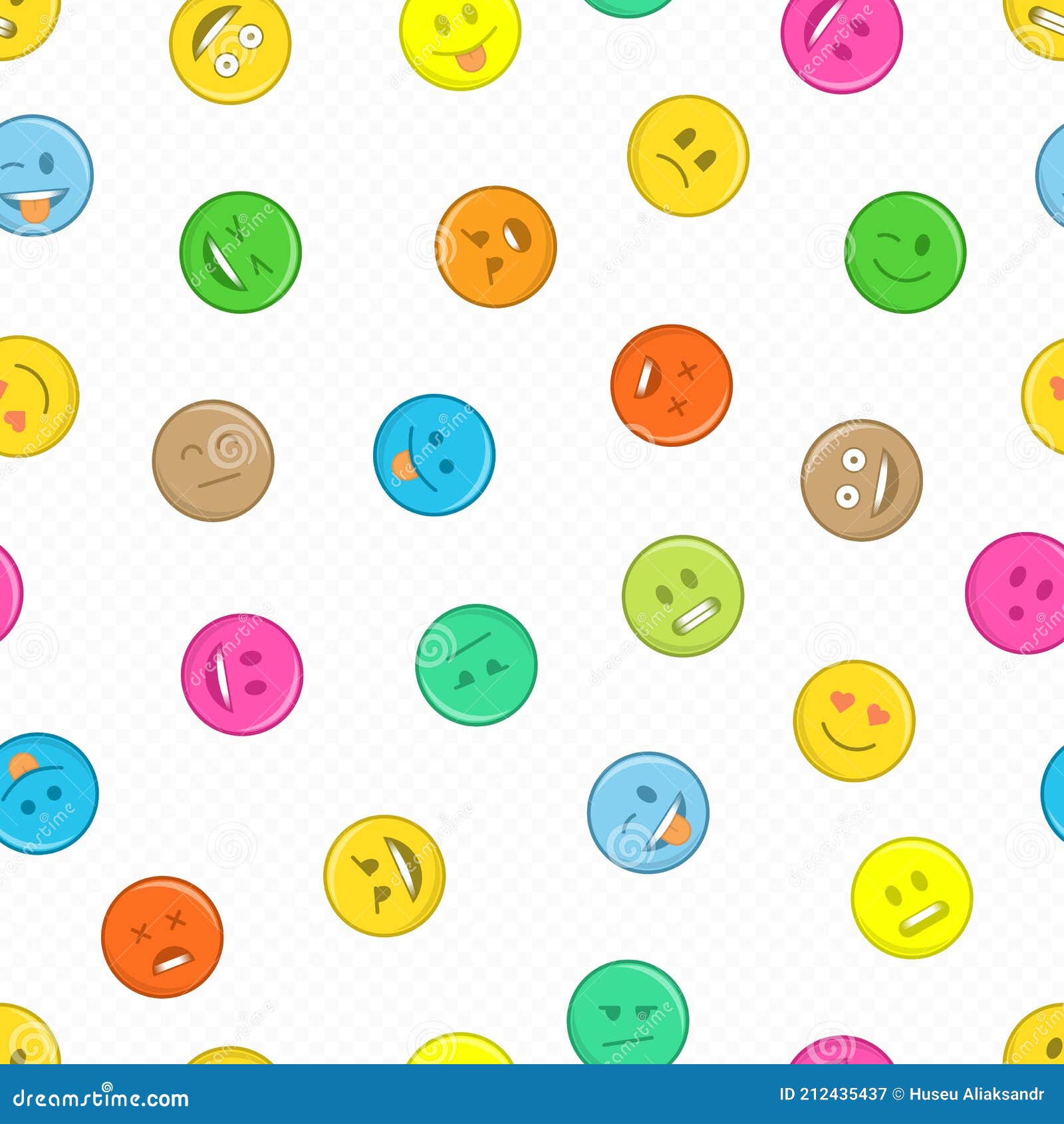 Modern Smileys With Emotions In Standard Color. Vector Illustration ...