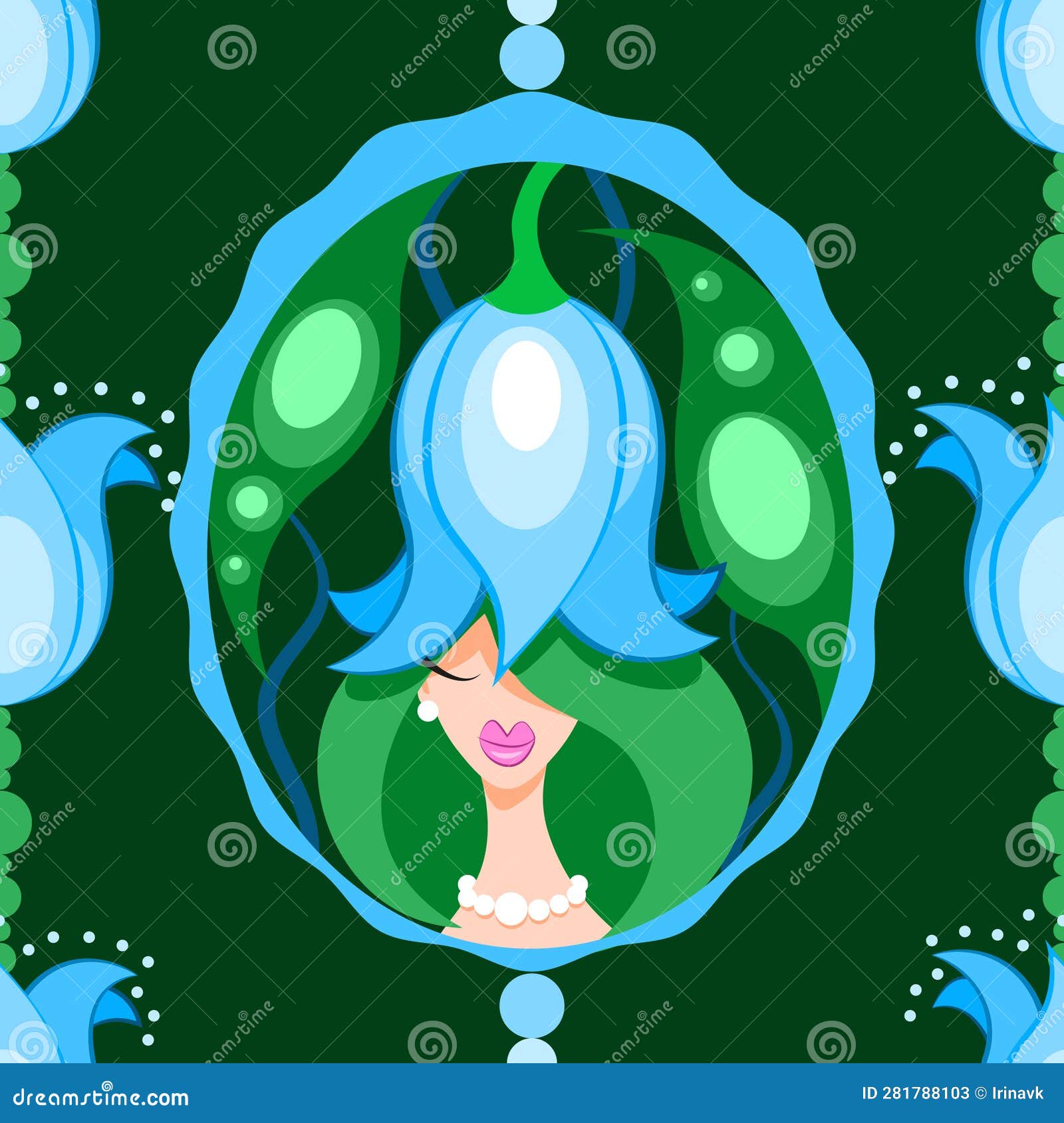 Seamless Pattern of Fairy Bluebell Flower. Vector Stock Vector ...