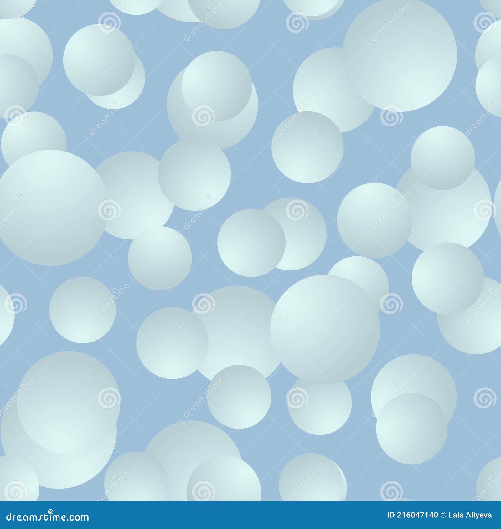 Seamless Pattern with Falling Blue 3d Balls. Vector Stock Vector ...