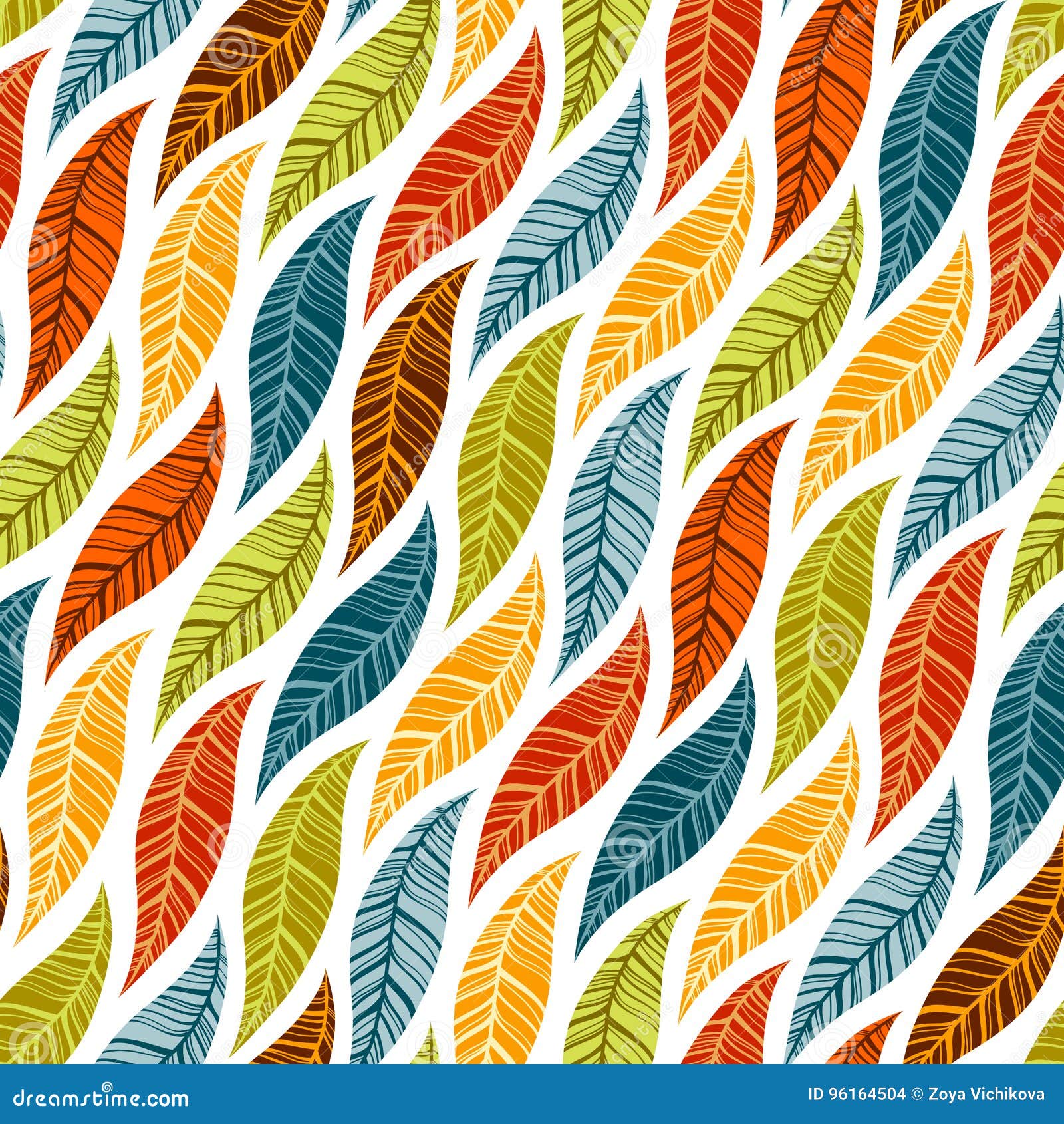 Seamless Pattern of Falling Leaves Stock Vector - Illustration of ...