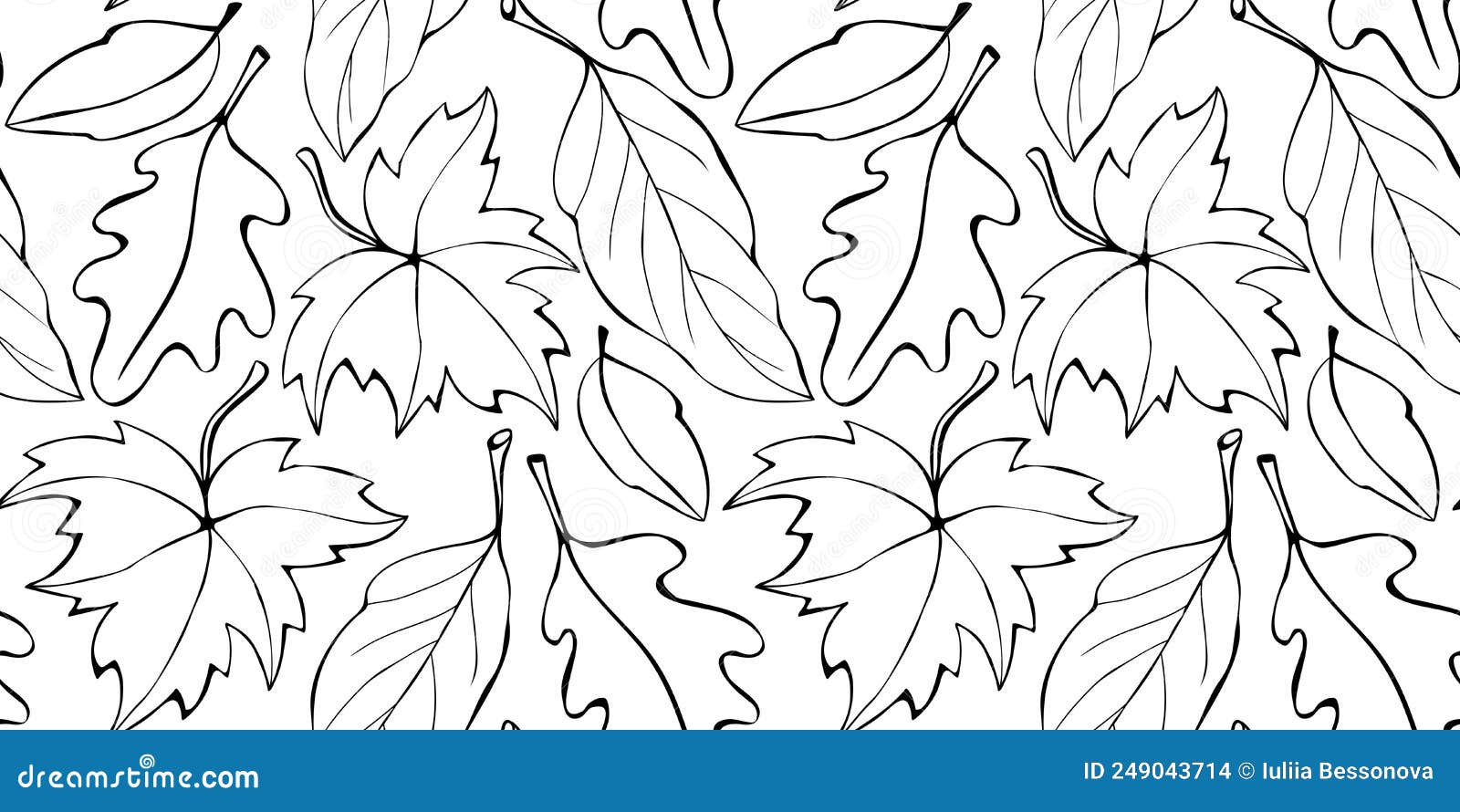 Seamless Pattern Falling Leaves. Vector Autumn Texture Isolated ...