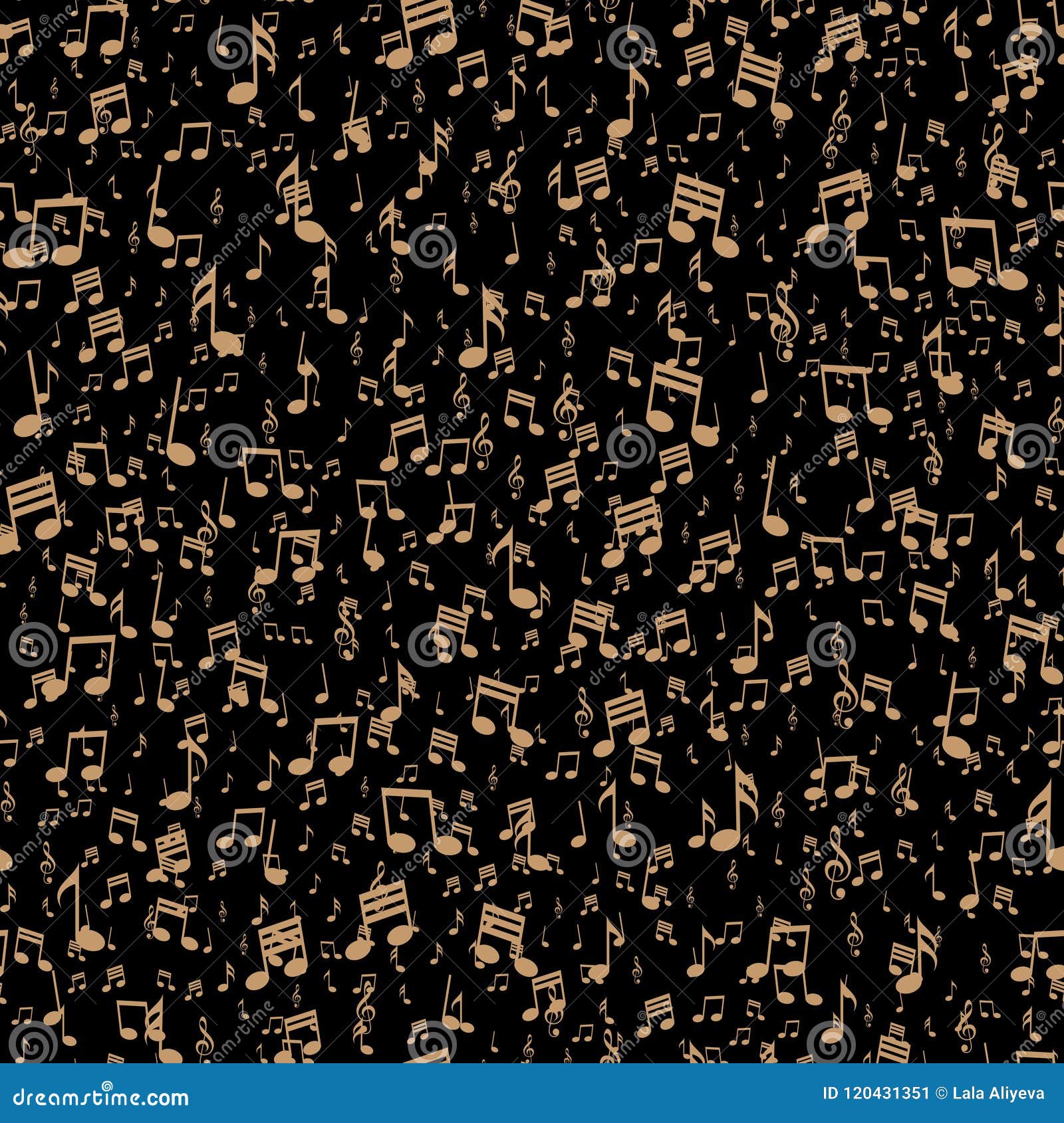 Seamless Pattern with Falling Music Notes. Vector. Stock Vector ...