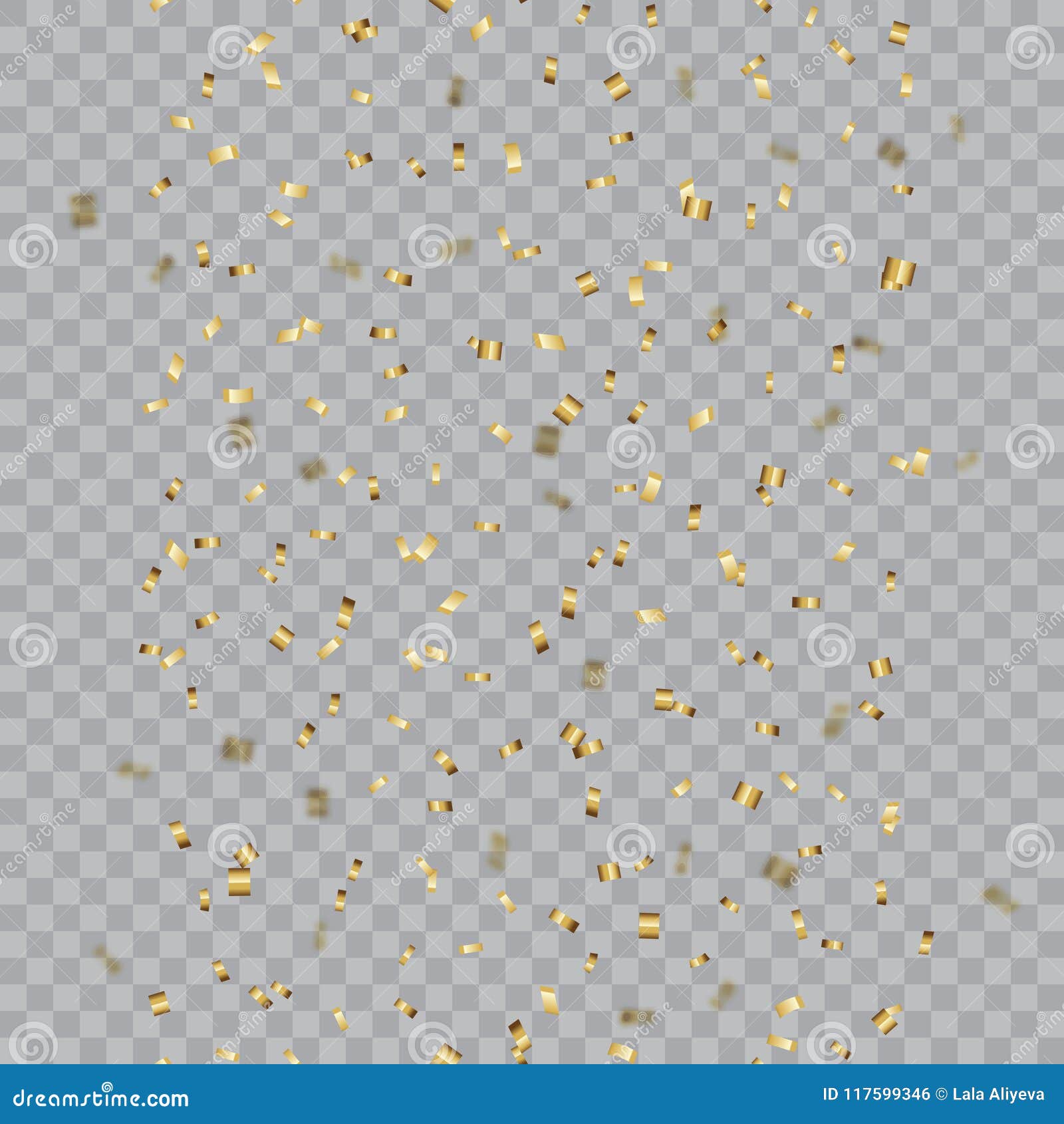 Seamless Pattern with Falling Shiny Fold Confetti. Vector Stock ...