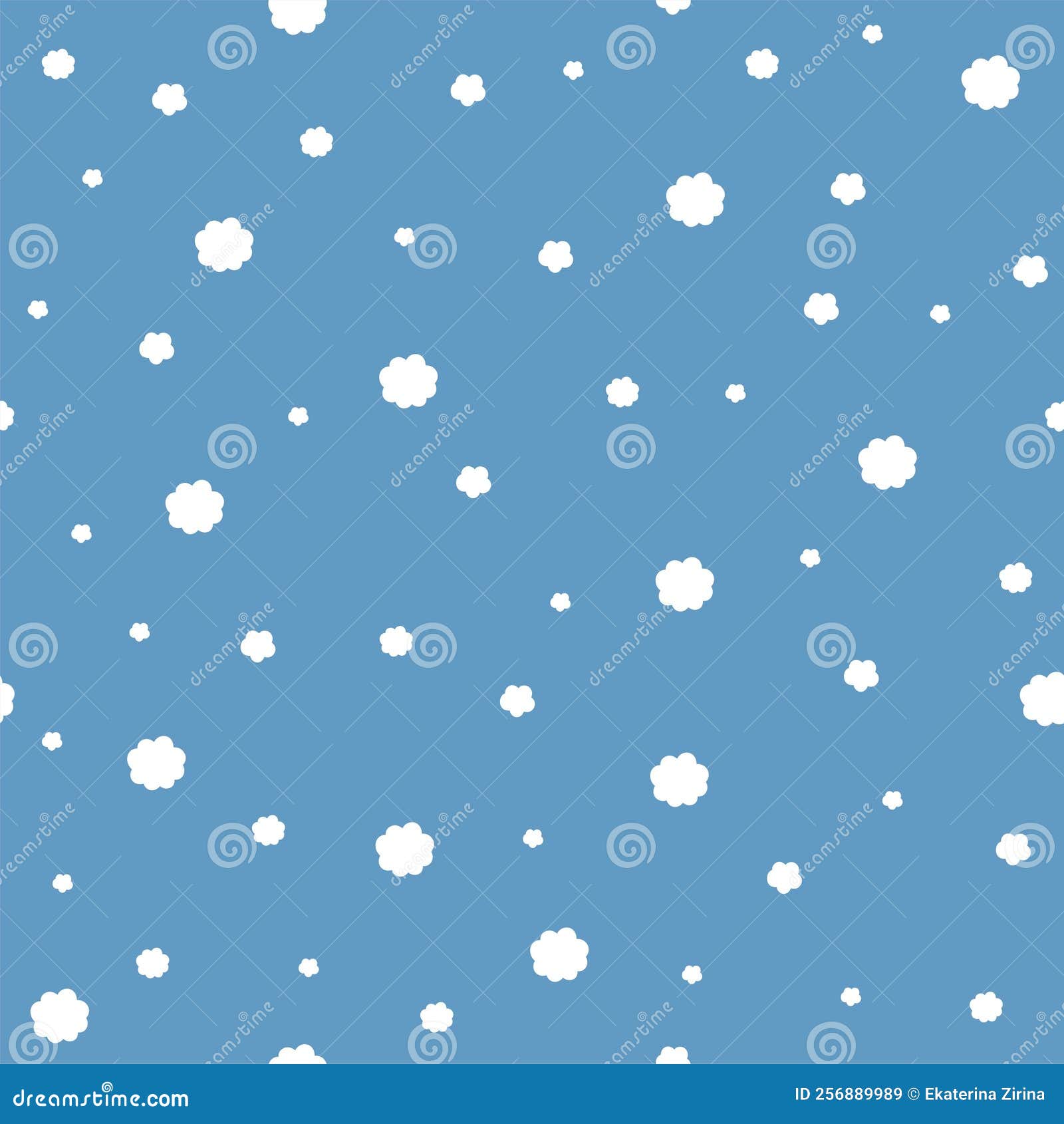Seamless Pattern of Falling Snow on a Blue Background. Vector Graphics ...