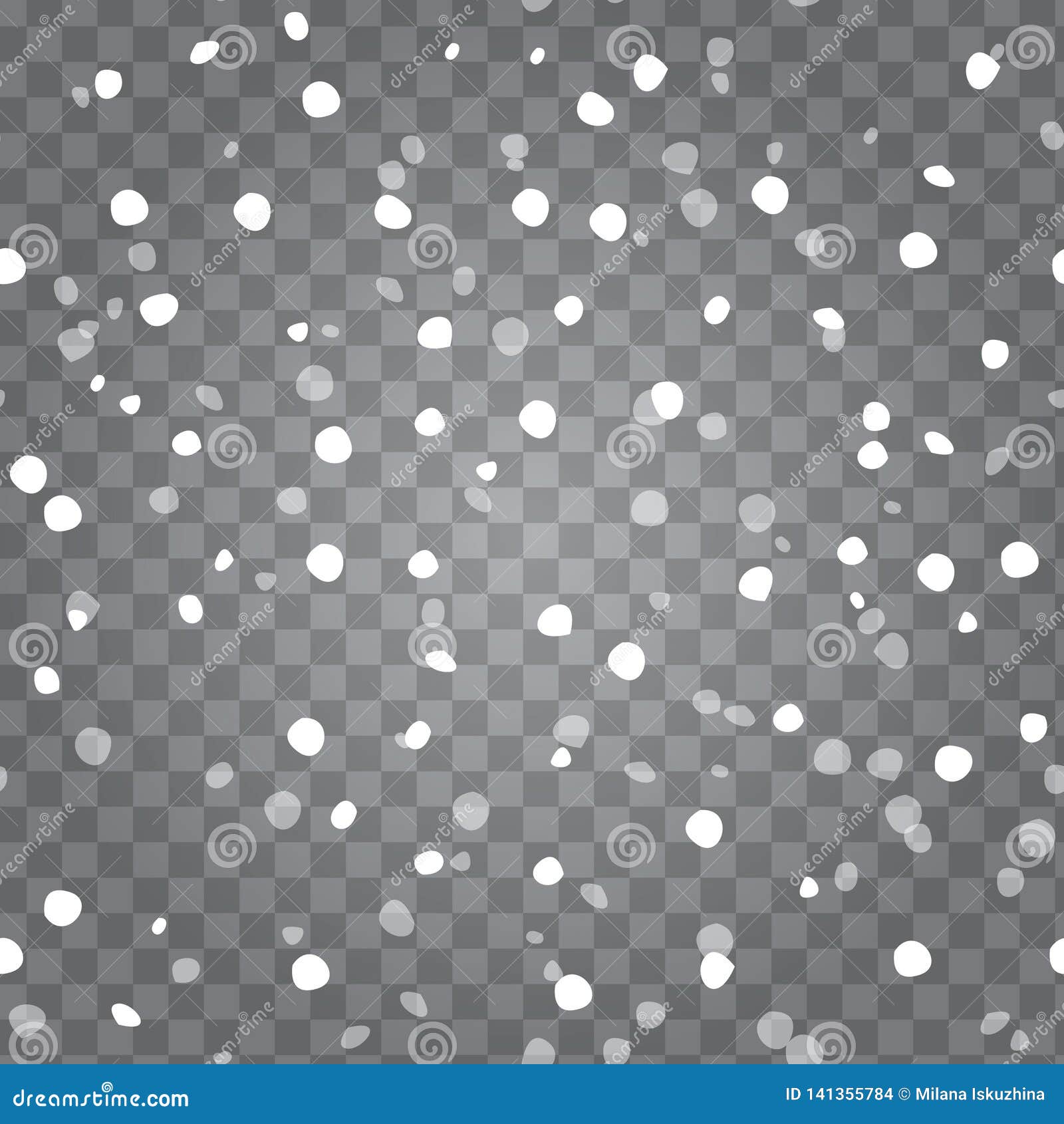 Seamless Pattern with Falling Snow on Transparent Stock Vector ...