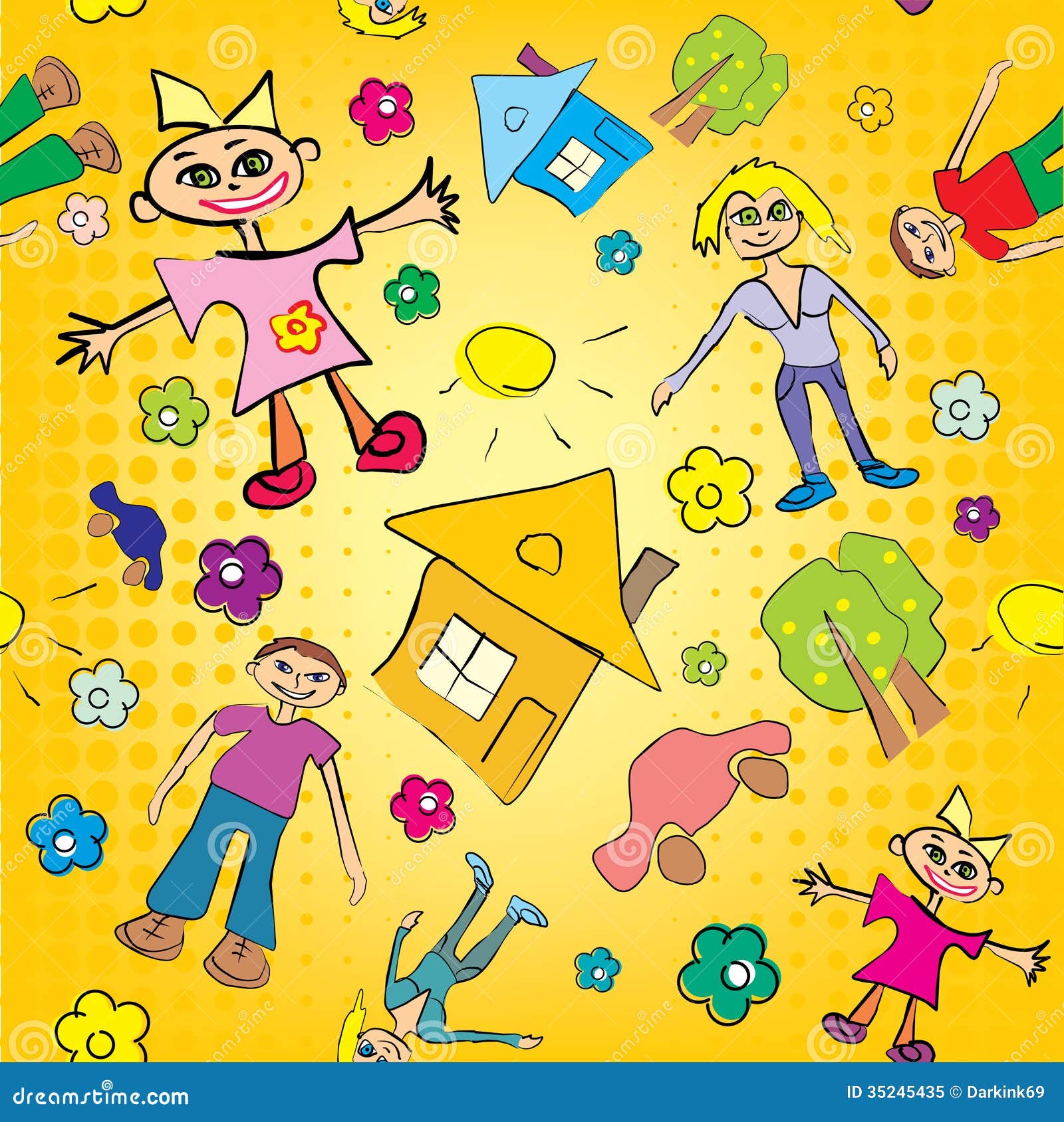 Seamless Pattern with Family Stock Vector - Illustration of male ...