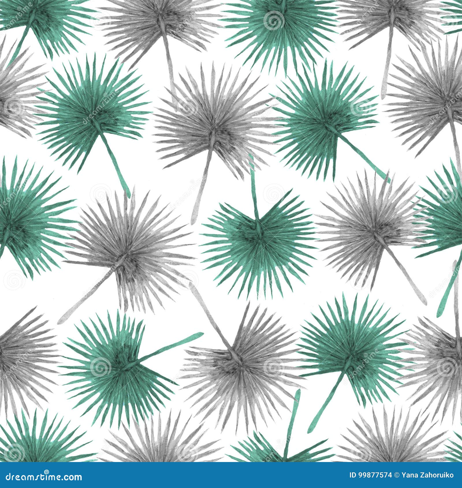 Seamless Pattern from Fan Palm Leaves Stock Vector - Illustration of ...