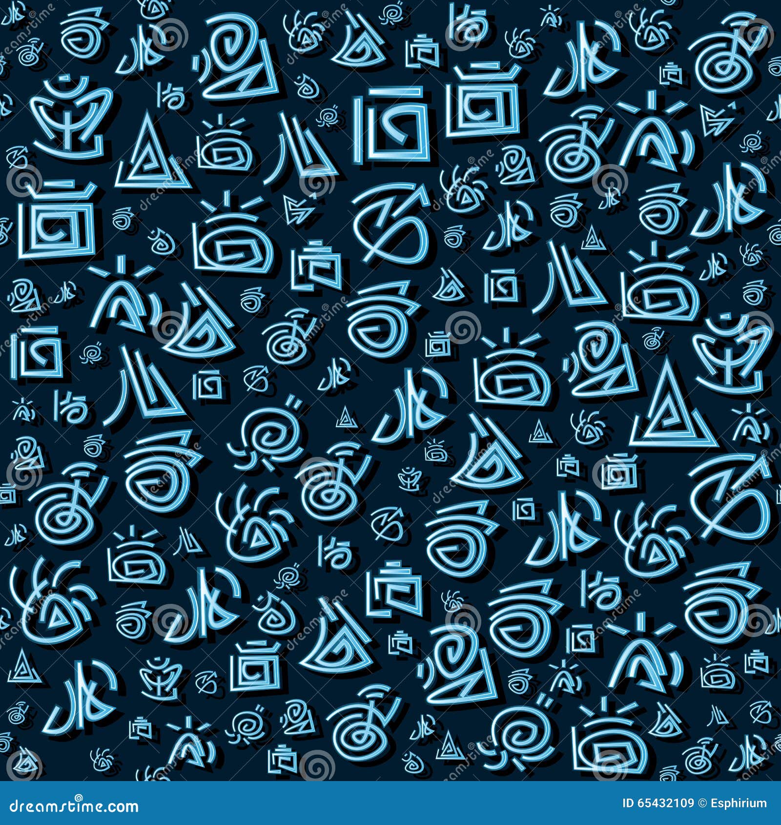 Seamless Pattern of the Fantasy Symbols Stock Vector - Illustration of ...