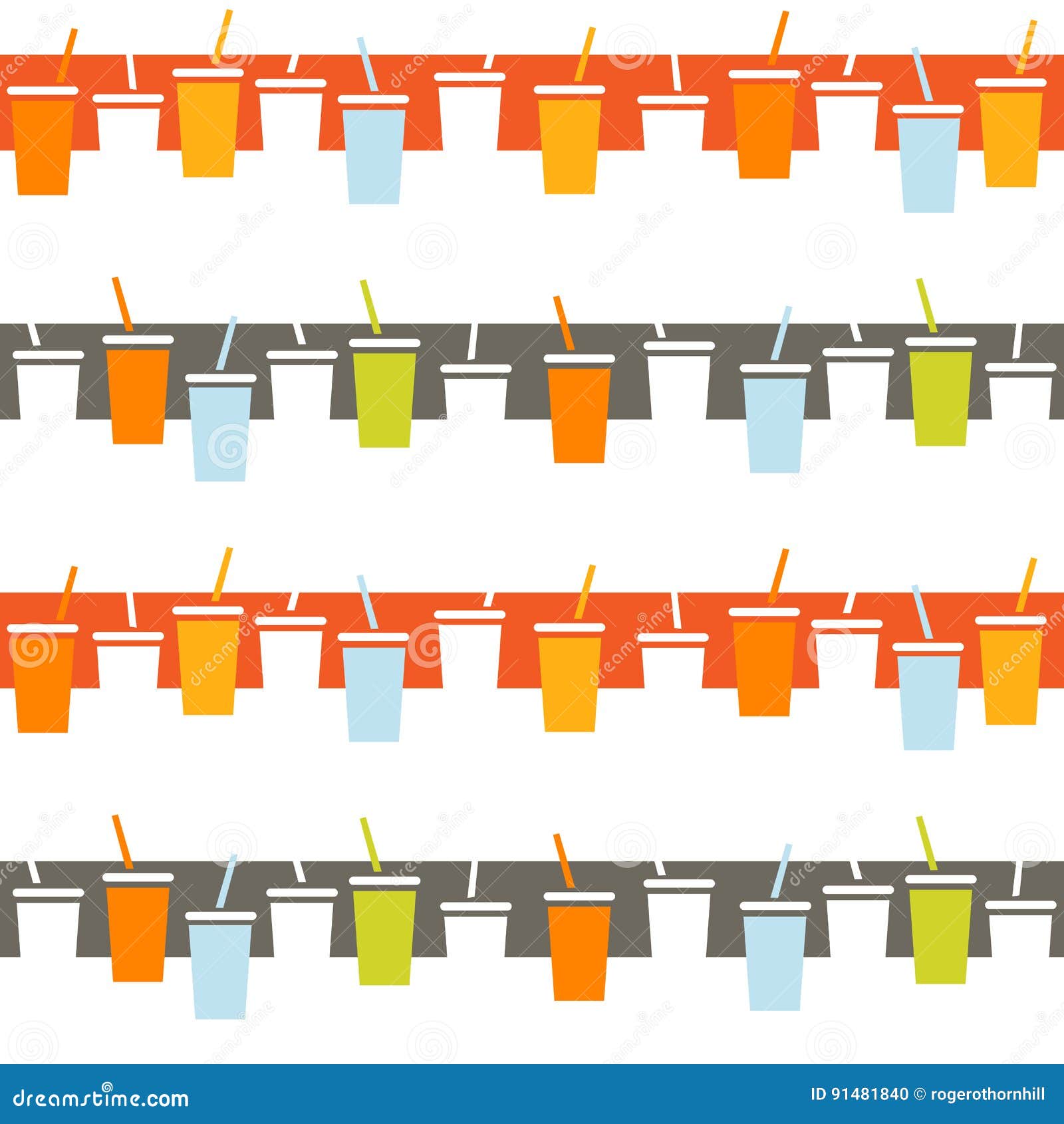 Seamless Pattern of Fast Food Cups Stock Vector - Illustration of ...
