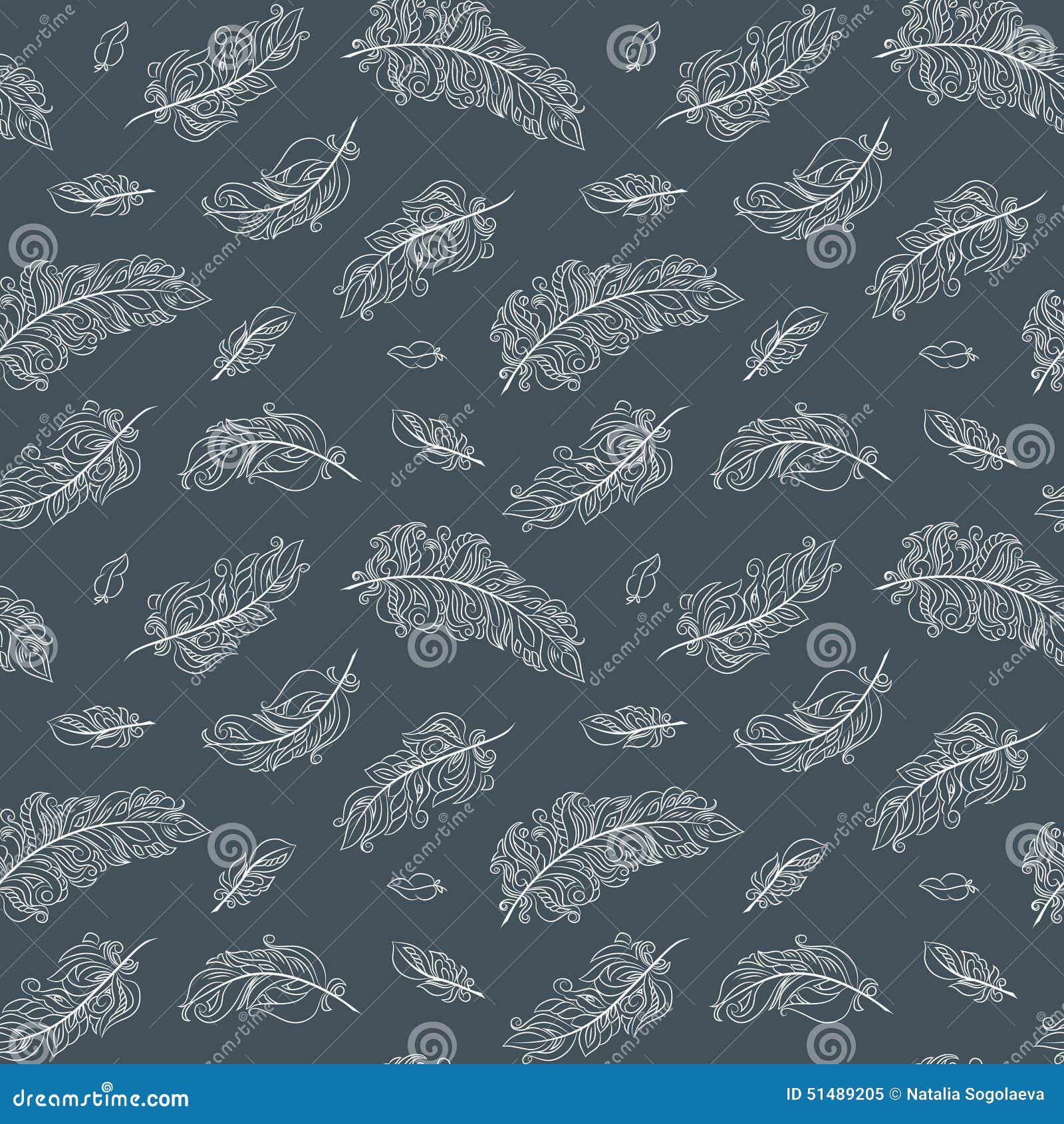 Seamless Pattern with Feathers Stock Vector - Illustration of seamless ...