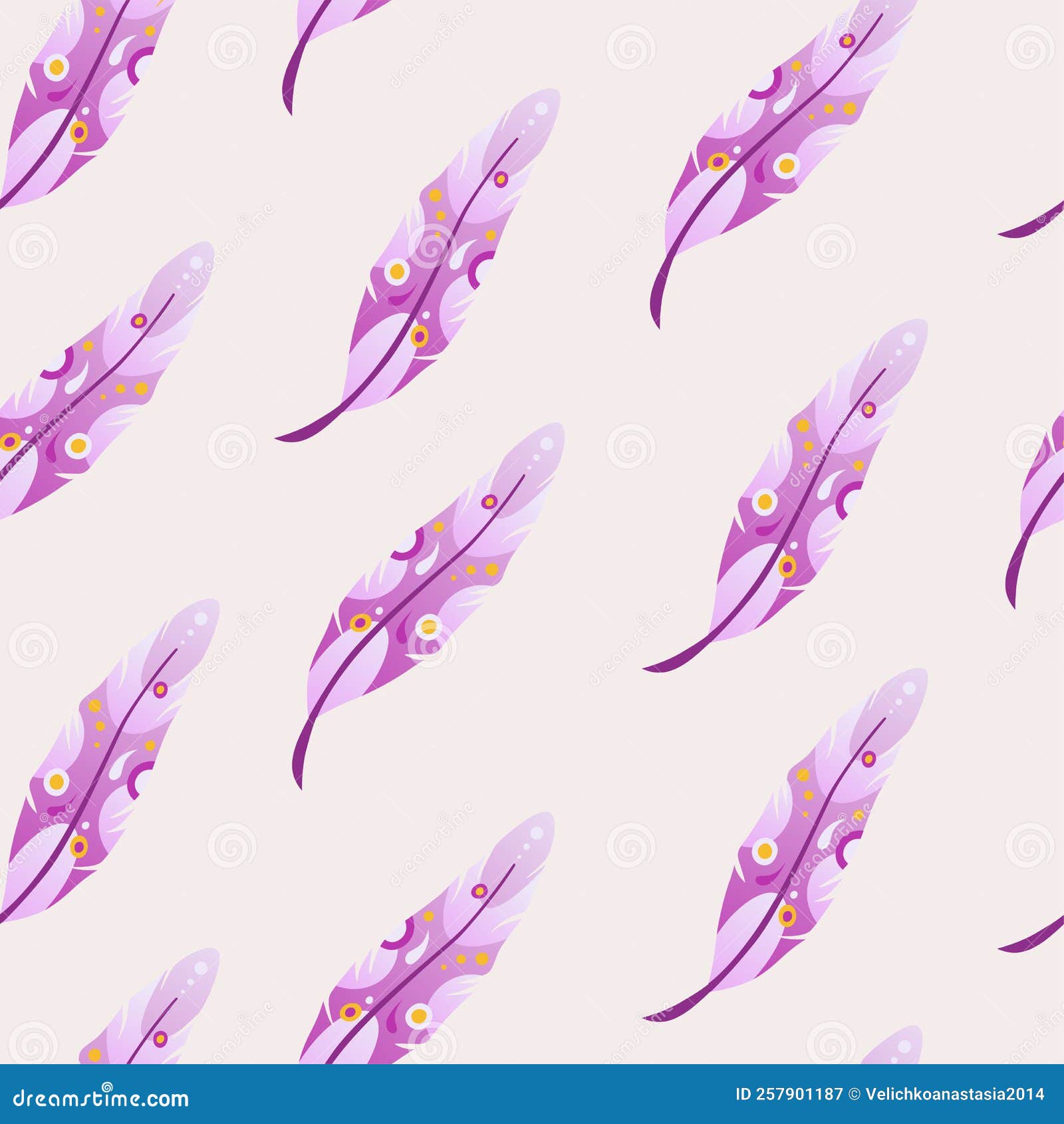 Seamless Pattern with Feathers. Pink Feathers Stock Vector ...