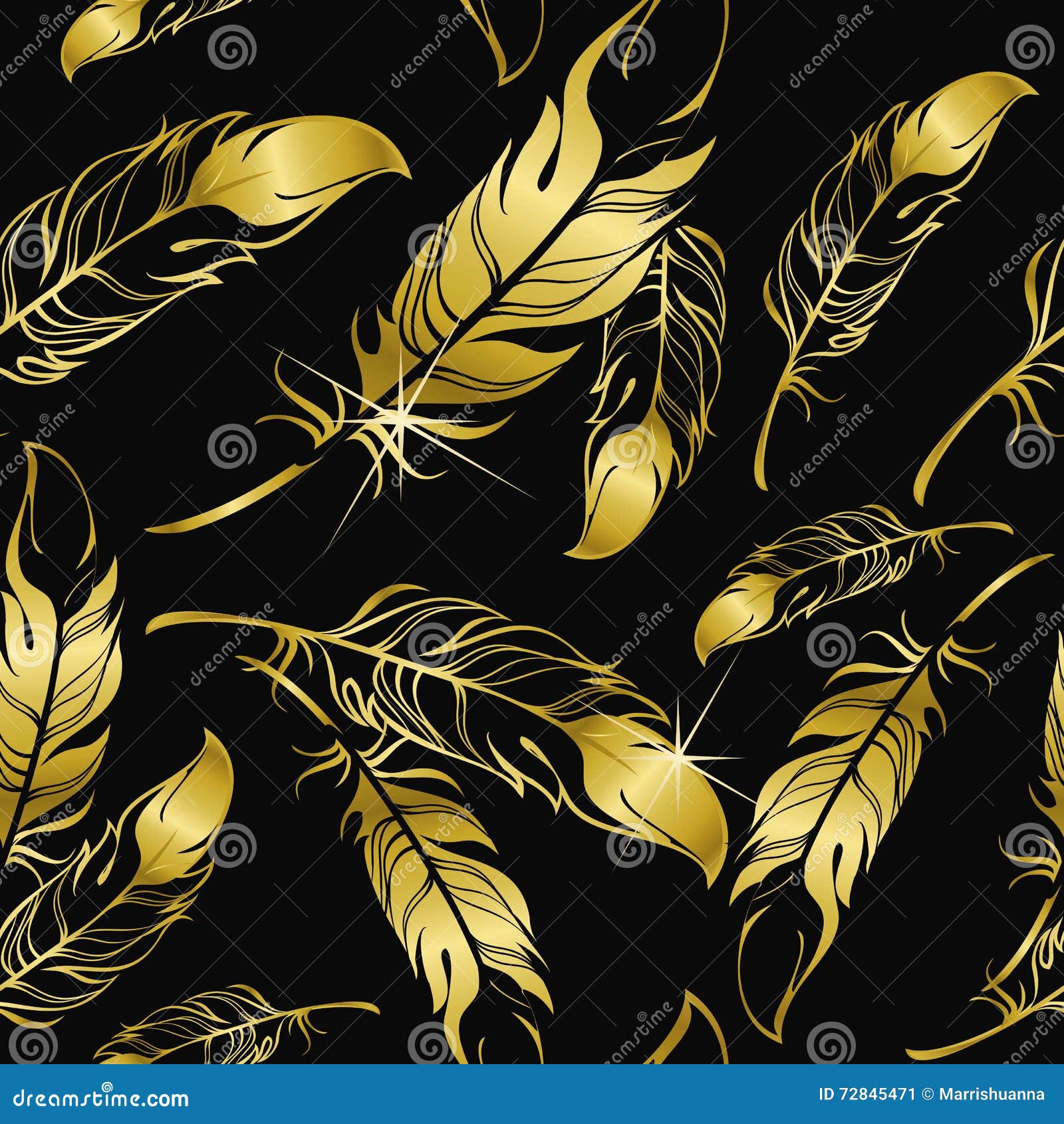 Seamless pattern feathers stock vector. Illustration of fashion - 72845471