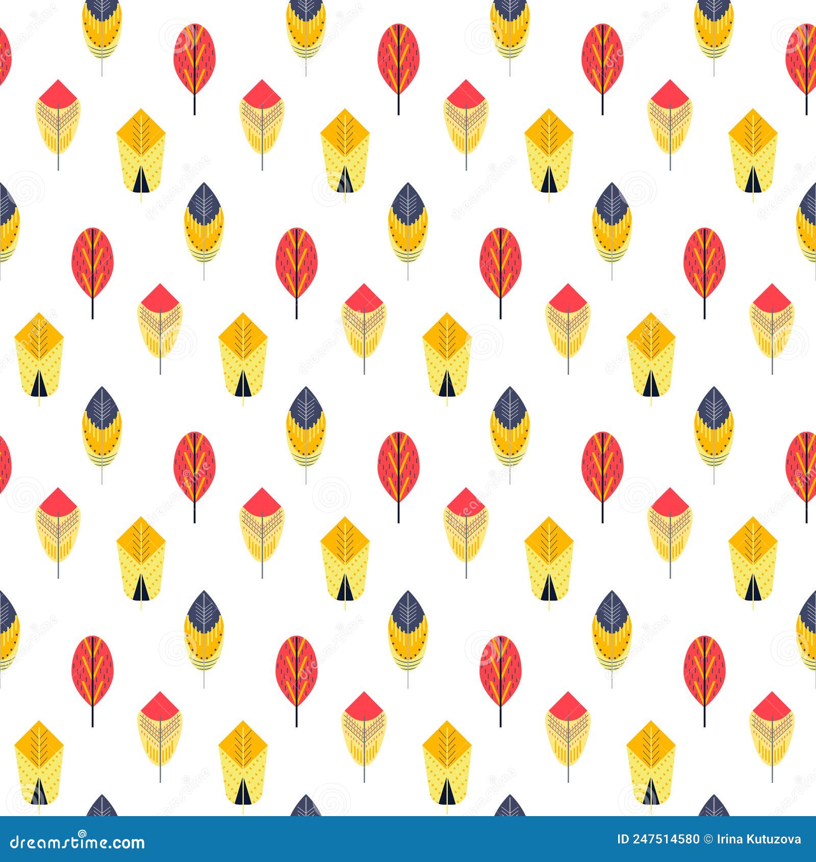 Seamless Pattern with Feathers. Vector Illustration Isolated on White ...