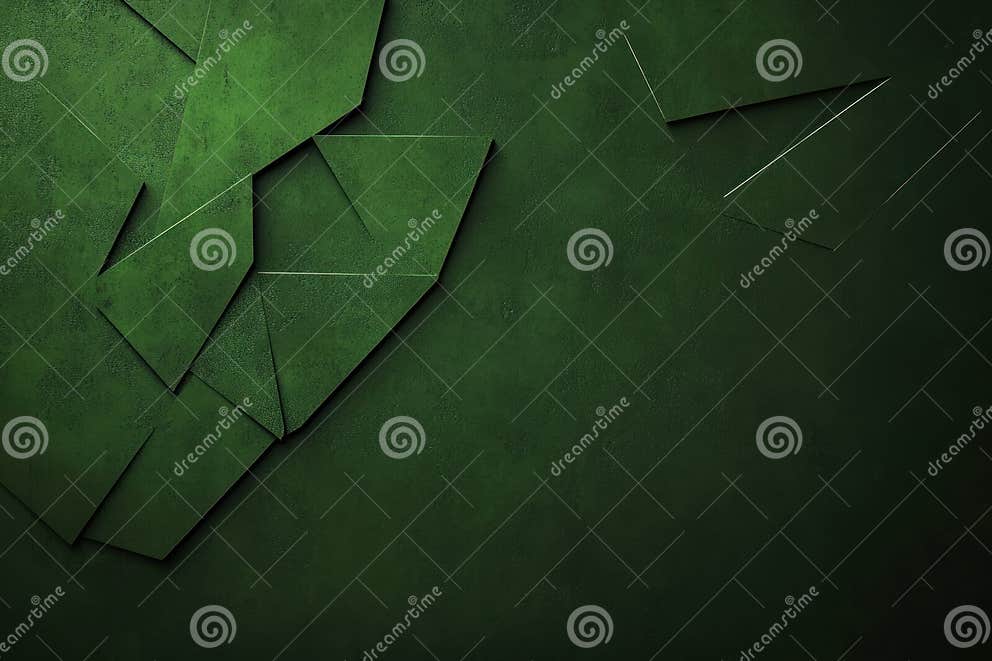 Triangular Geometric Concrete Texture Background in Dark Green ...