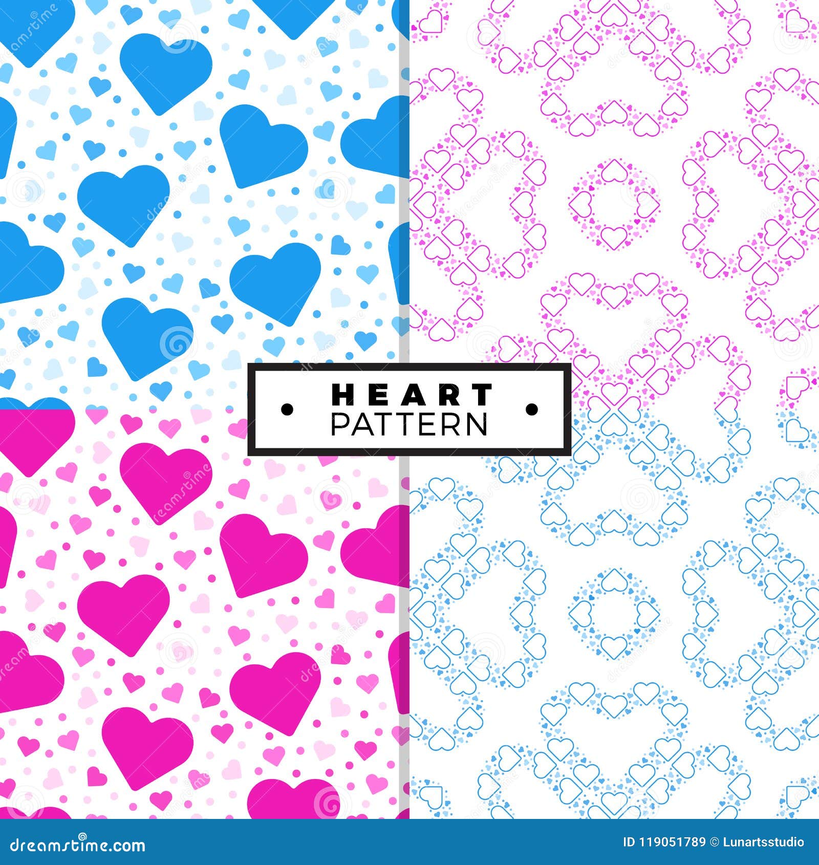 A Seamless Pattern Featuring Repeating Hearts this Romantic Text Stock ...