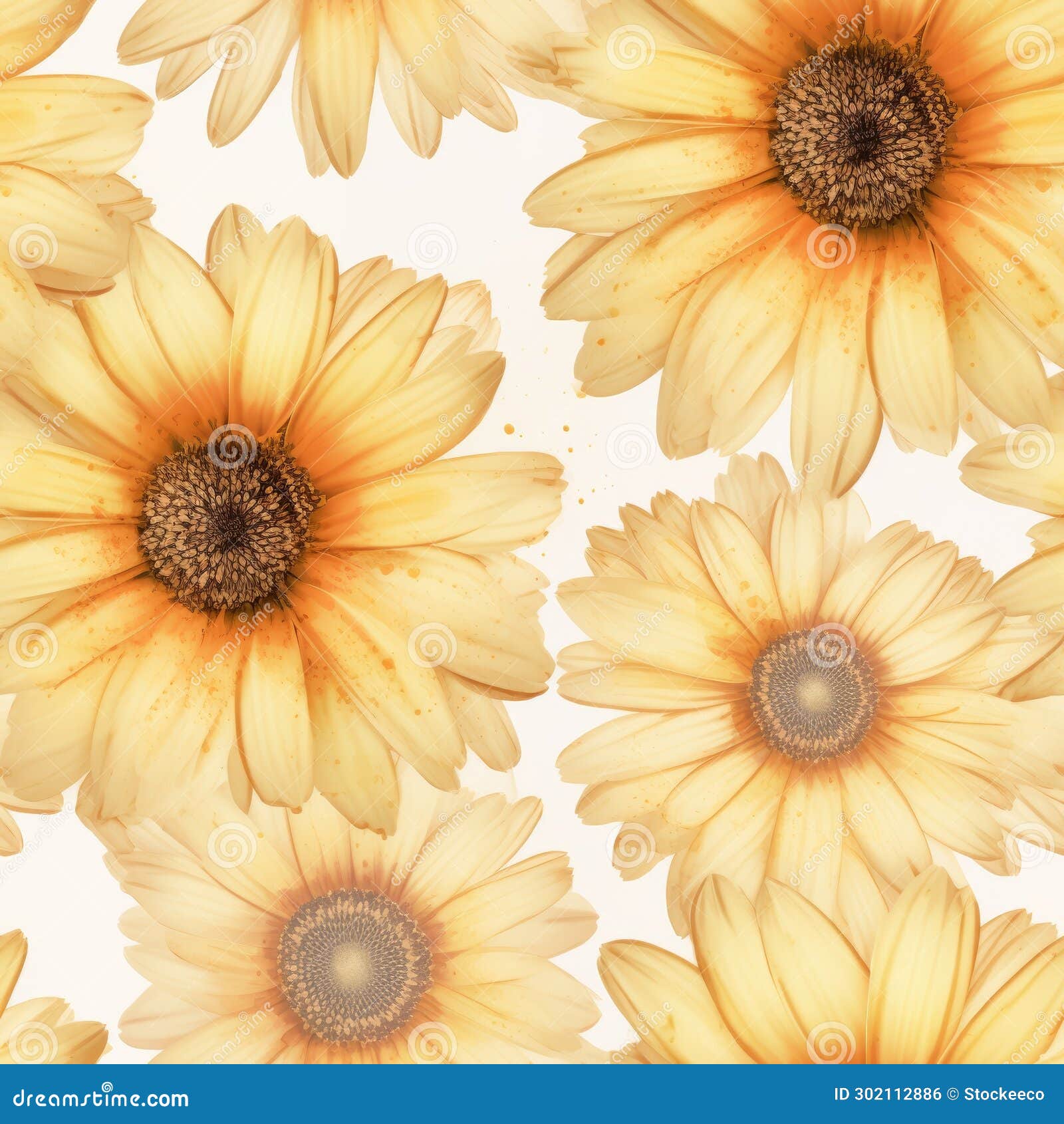 Enhanced Yellow Flower Texture on Light Background Stock Illustration ...