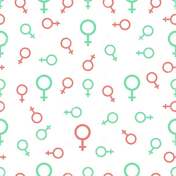 Seamless Pattern Female Gender Symbol Feminism Sex Stock Vector