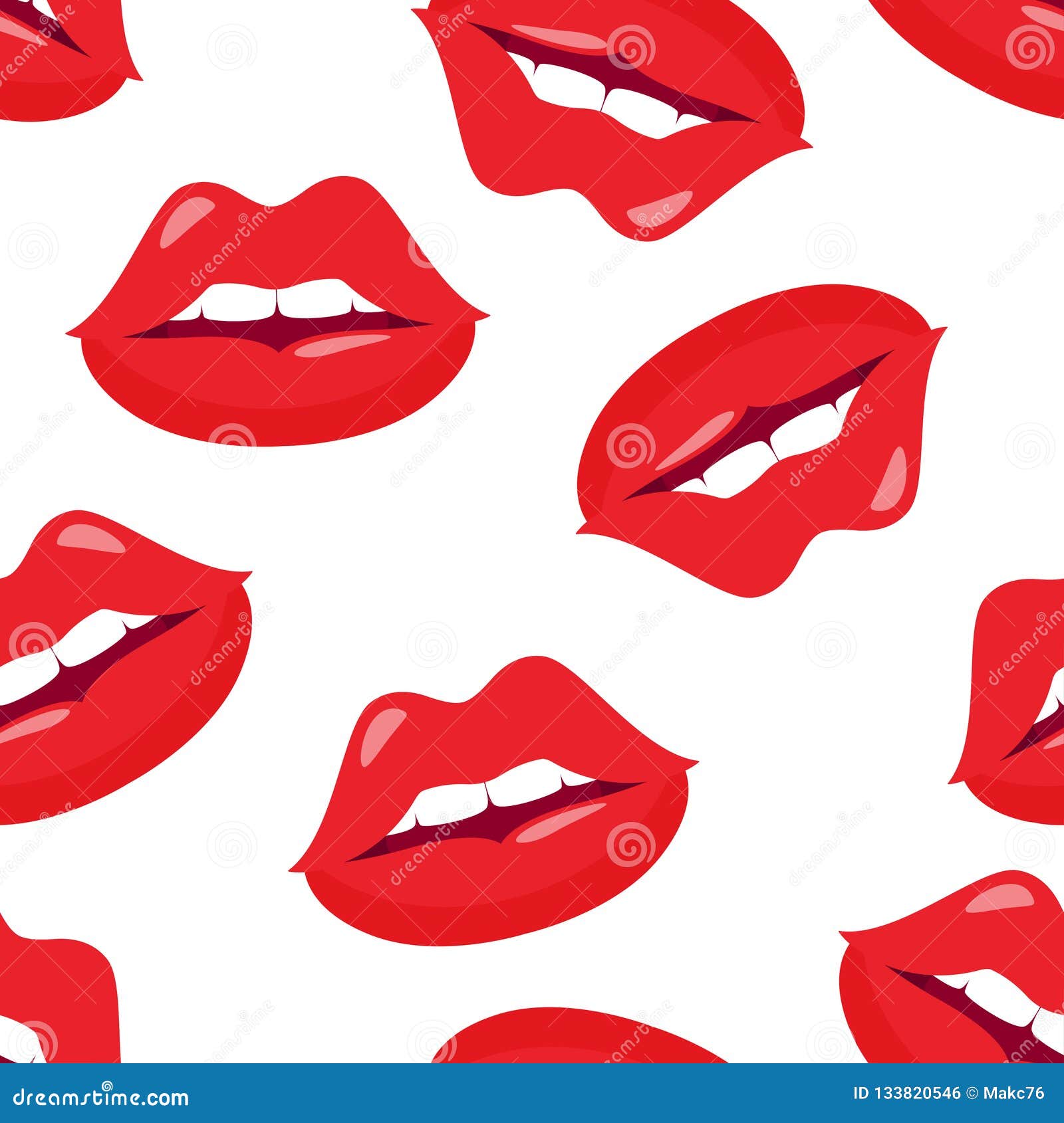 Seamless Pattern. Female Lips Stock Vector - Illustration of background ...