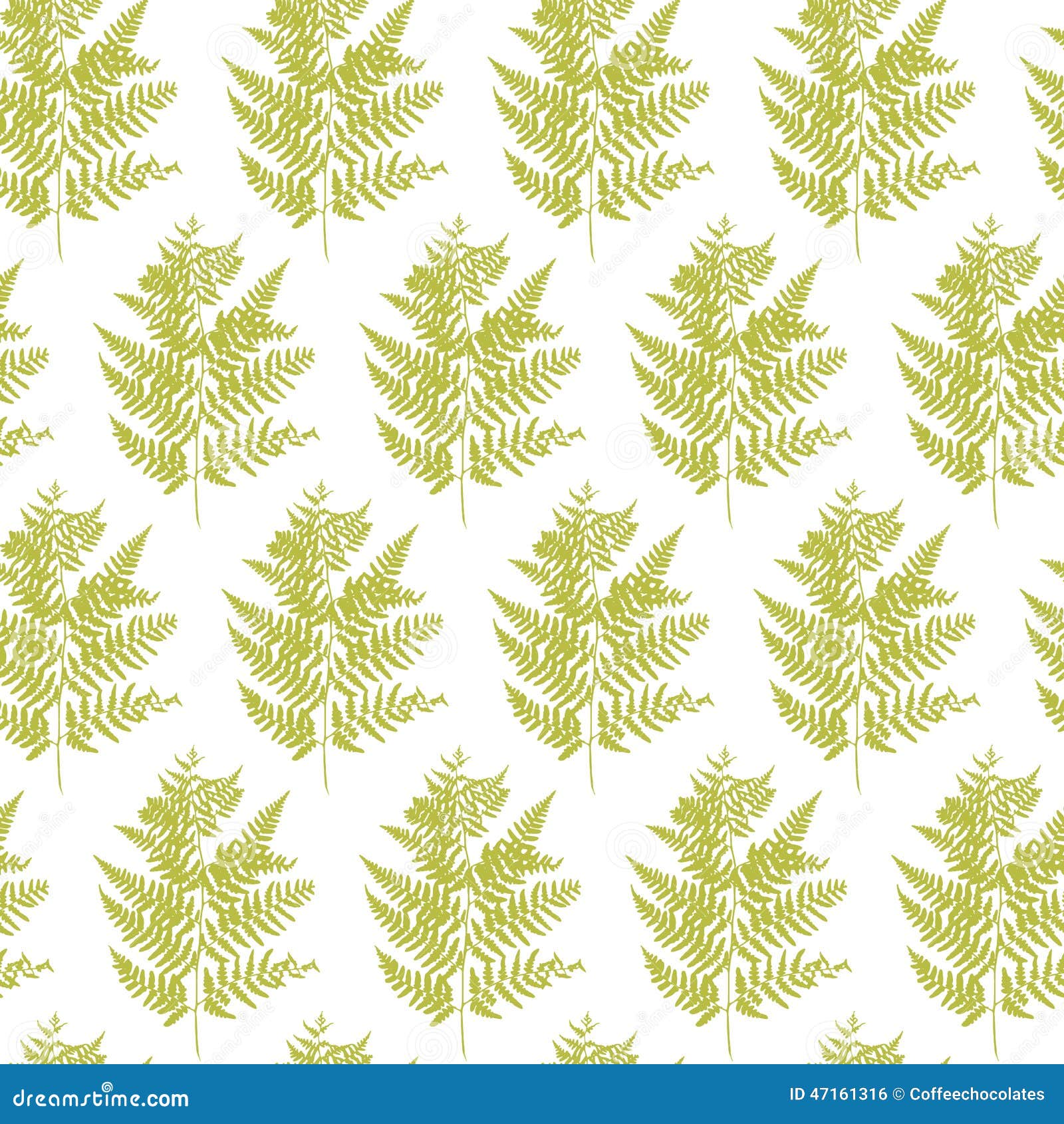 Seamless Pattern with Fern Leaves Vector Stock Vector - Illustration of ...