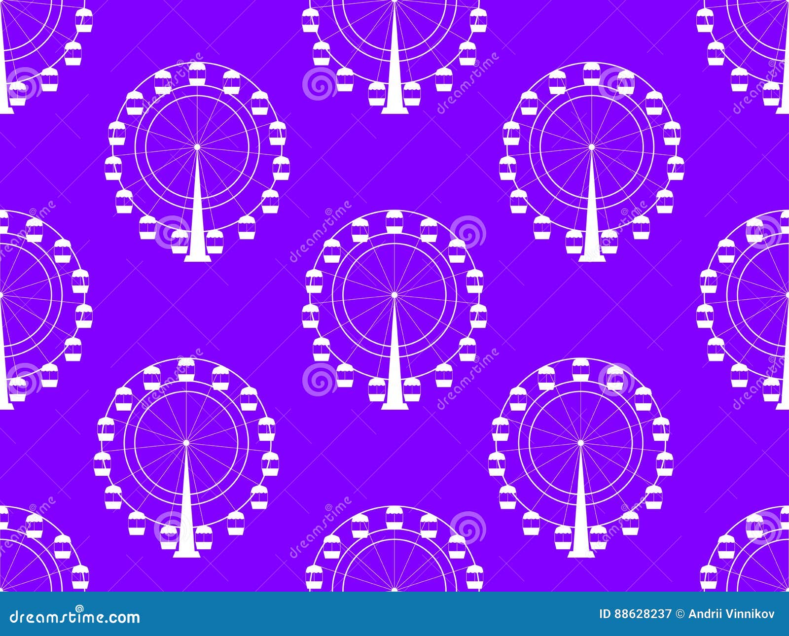 Seamless Pattern with a Ferris Wheel. Vector Stock Vector ...