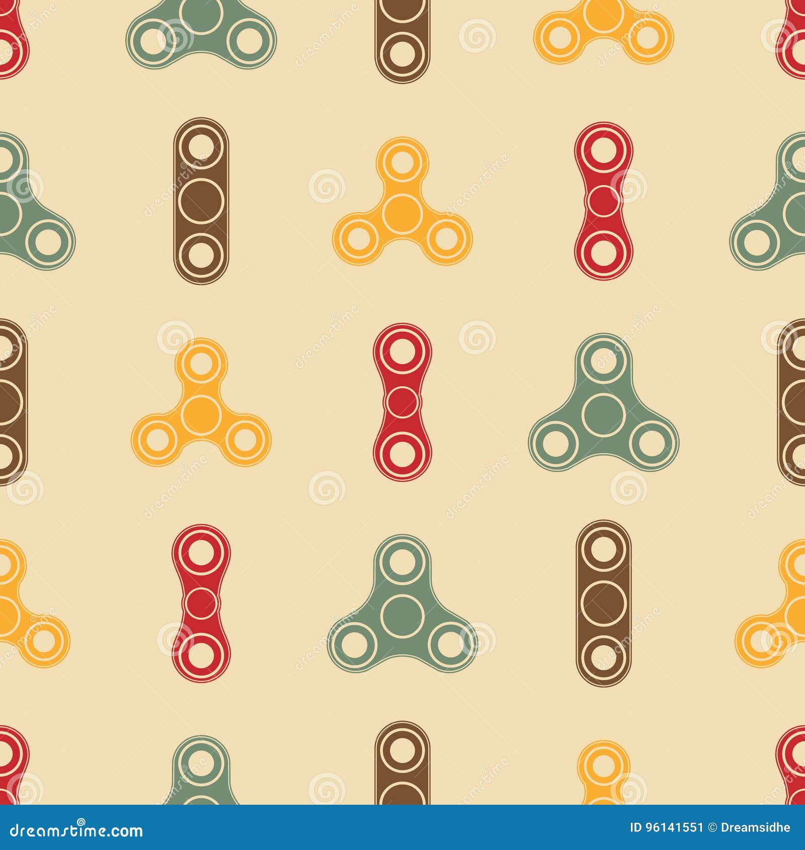 Seamless Pattern with Fidget Spinners Stock Vector - Illustration of ...