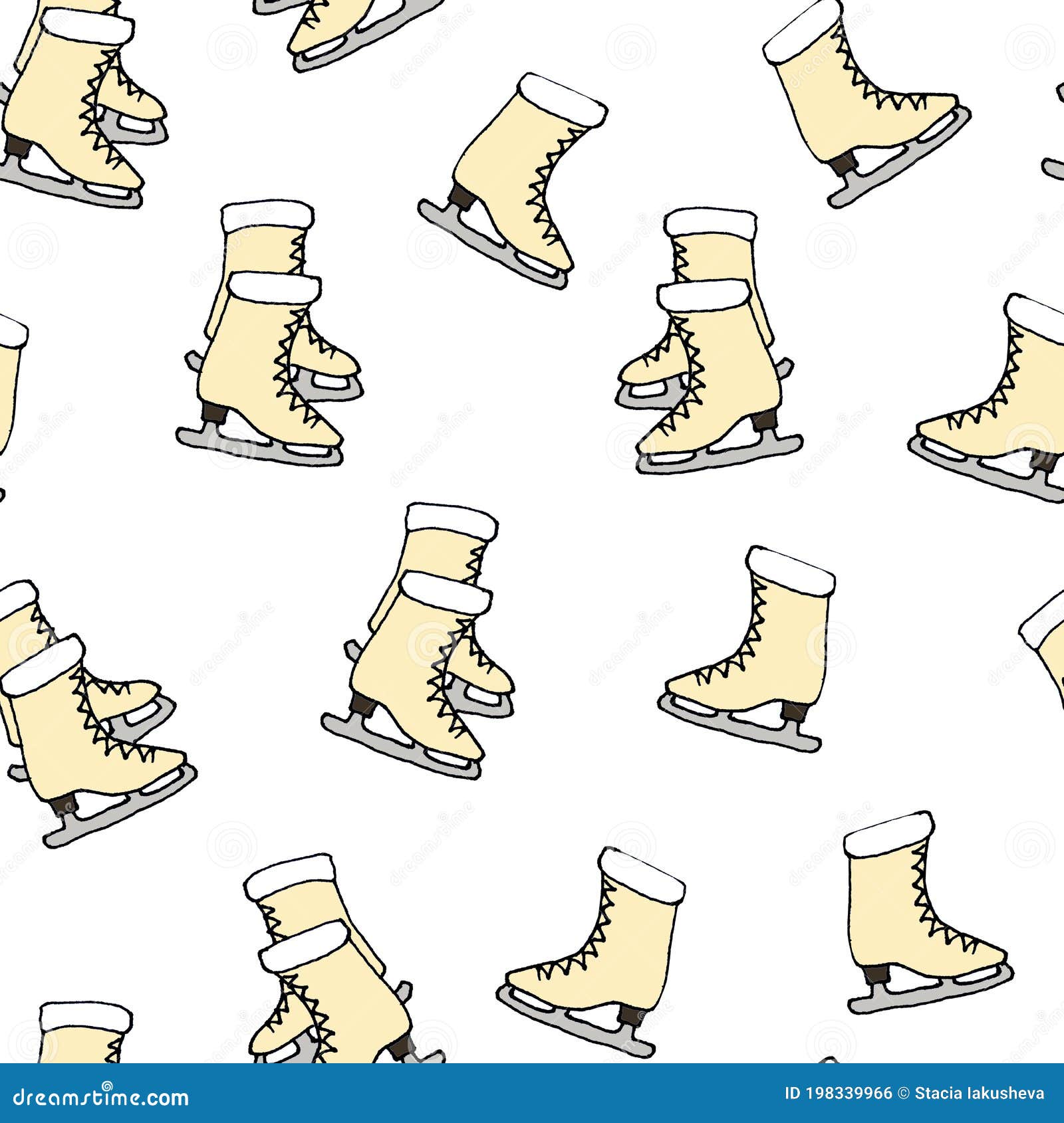 Seamless Pattern with Figure Skates Stock Illustration - Illustration ...