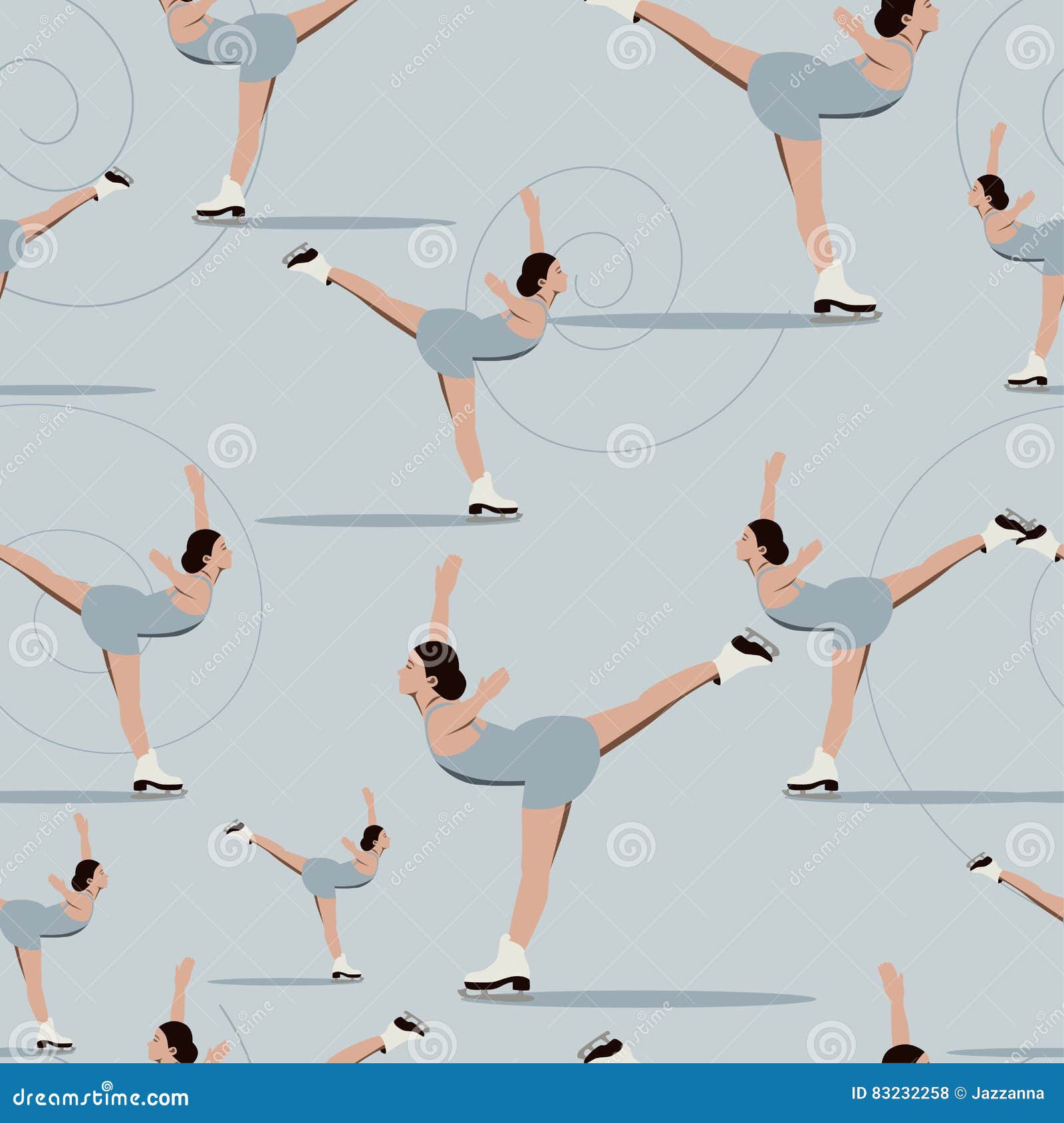 Seamless Pattern Figure Skating Stock Vector - Illustration of figure ...