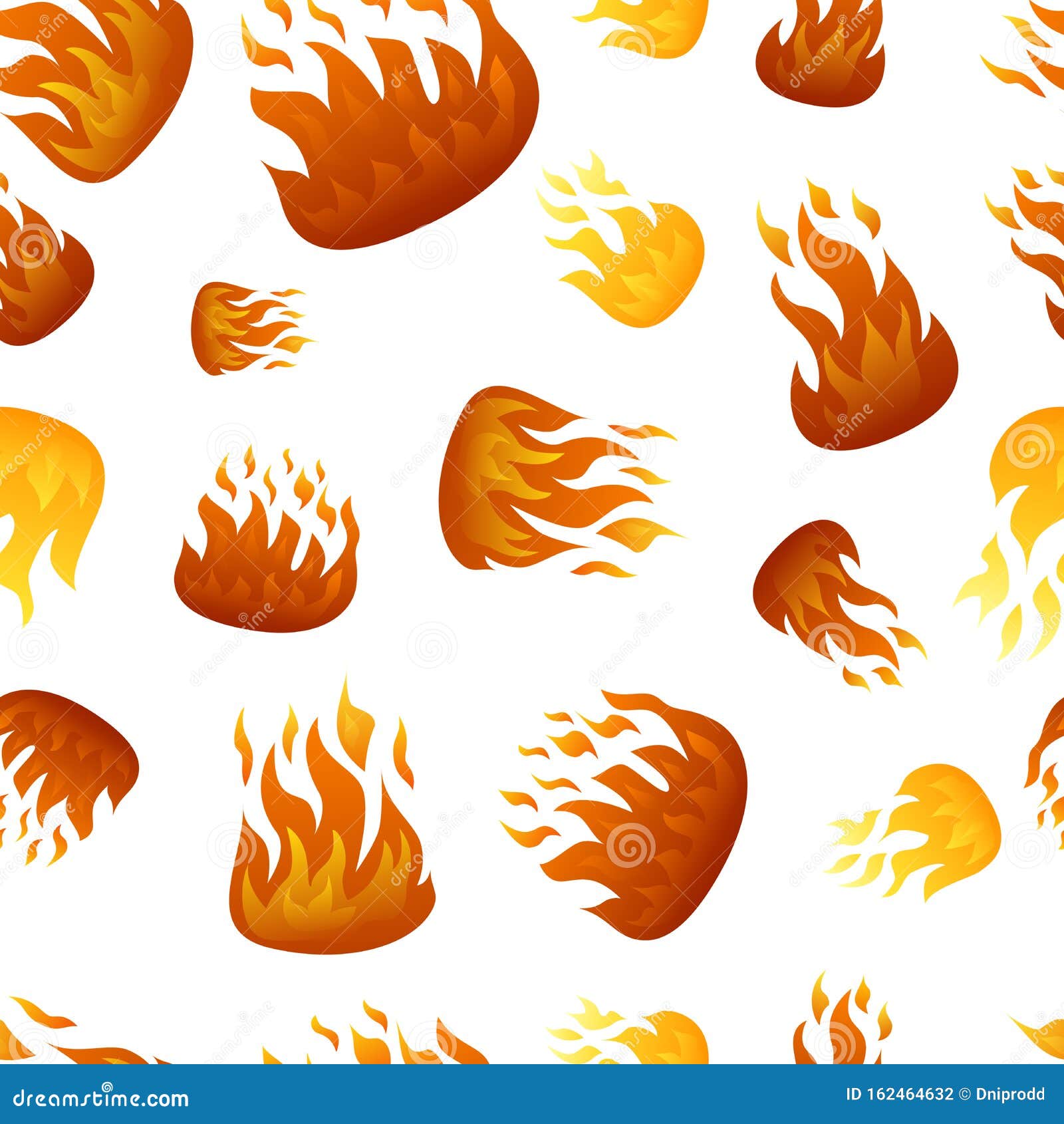 Seamless Pattern with Fire Flame Stock Vector - Illustration of cartoon ...