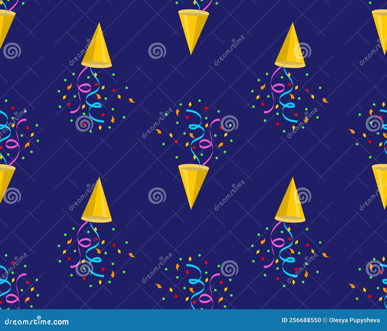 Seamless Pattern with Firecrackers, Confetti Stock Vector ...