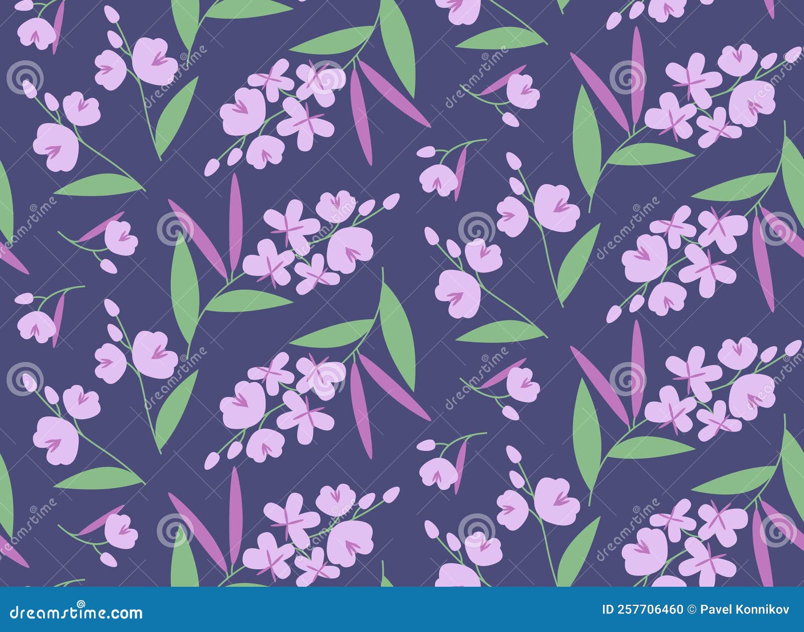 Seamless Pattern with Fireweed. Stock Vector - Illustration of ...