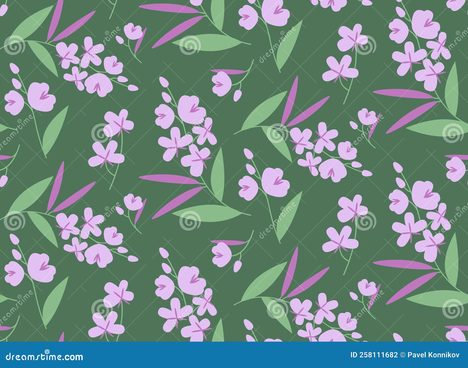 Seamless Pattern with Fireweed. Stock Vector - Illustration of style ...