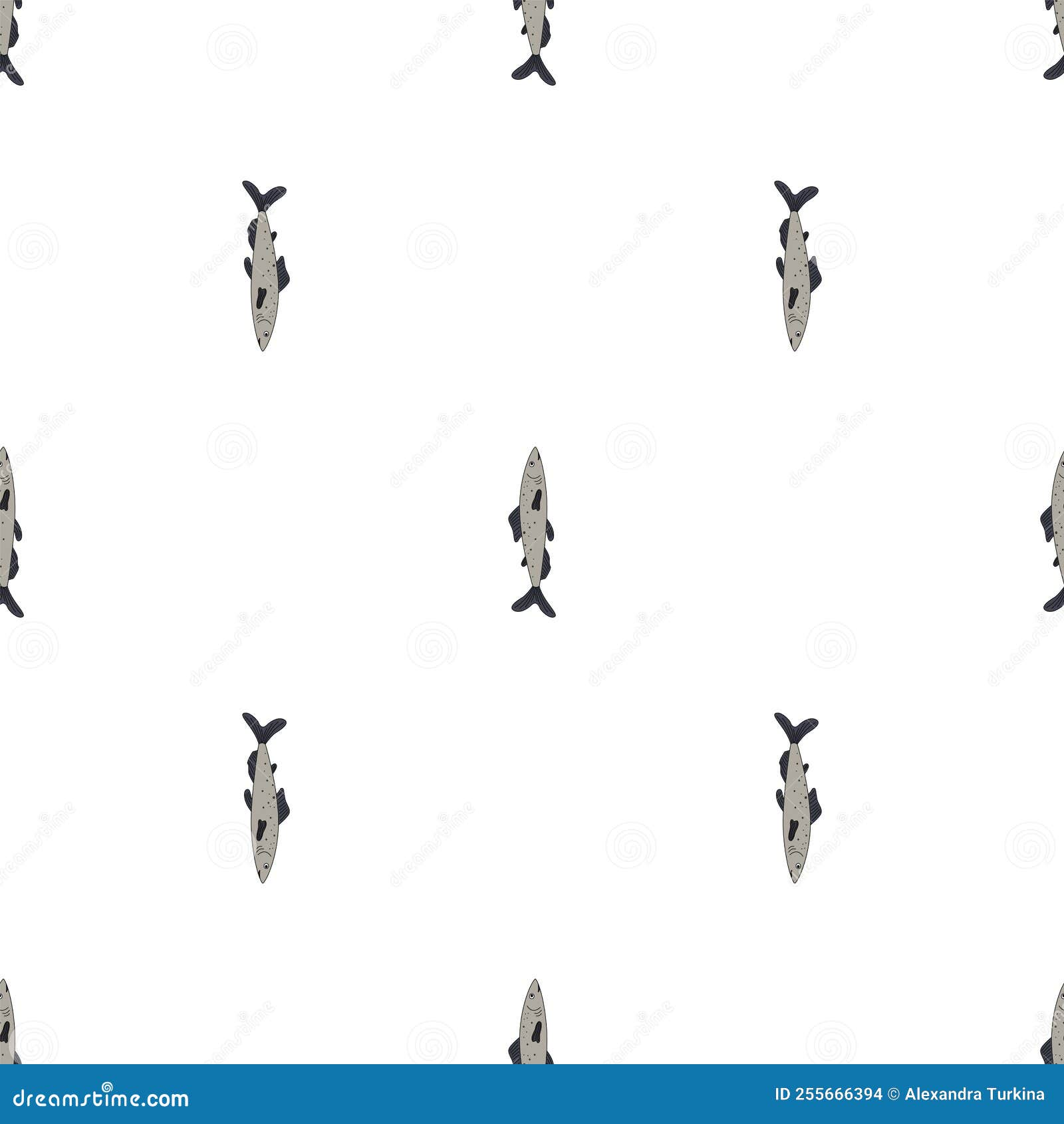 Seamless Pattern with Fish. the Concept of a Seafood Store, a ...