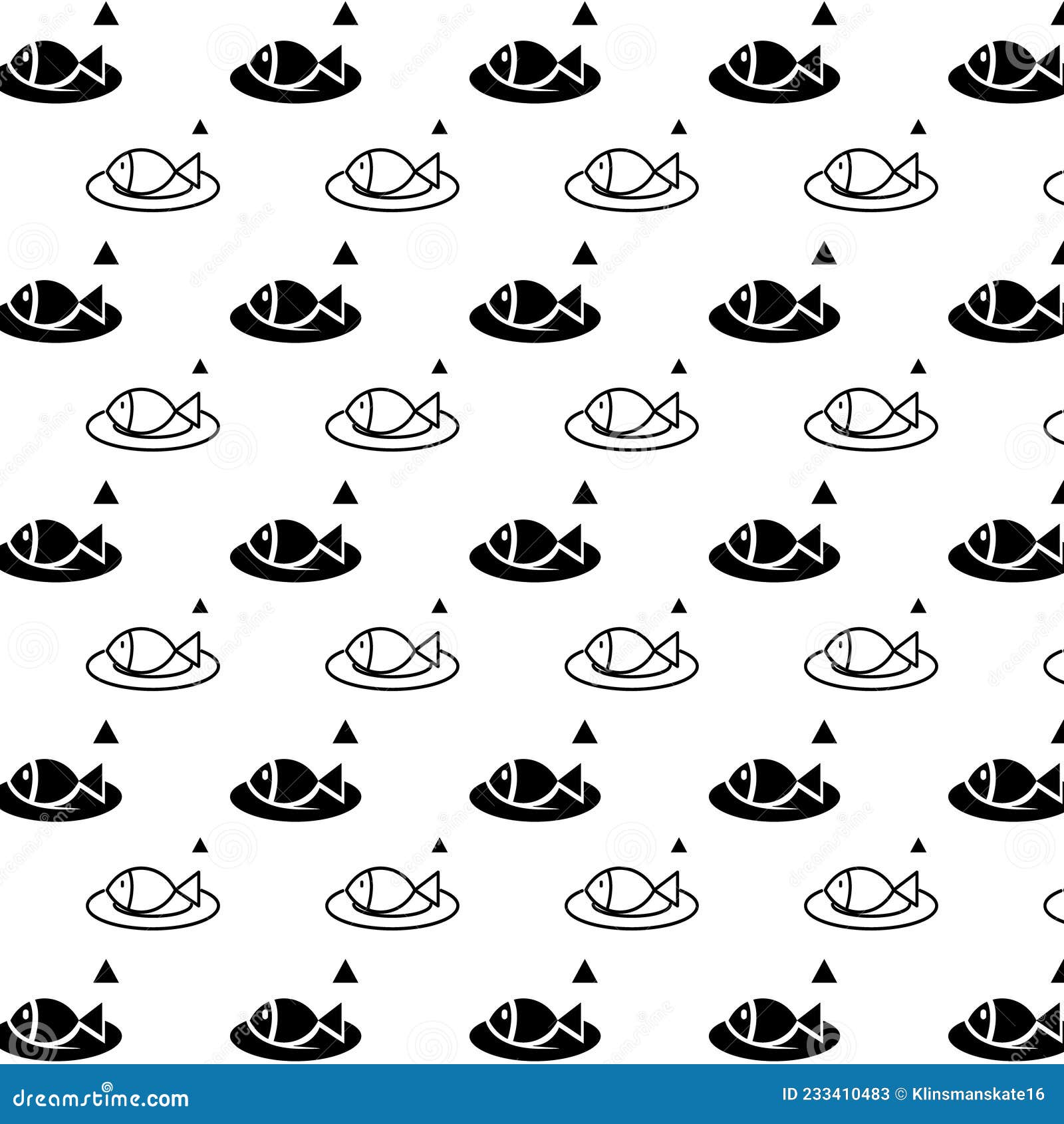 Seamless Pattern Fish Food on White Background Stock Vector ...