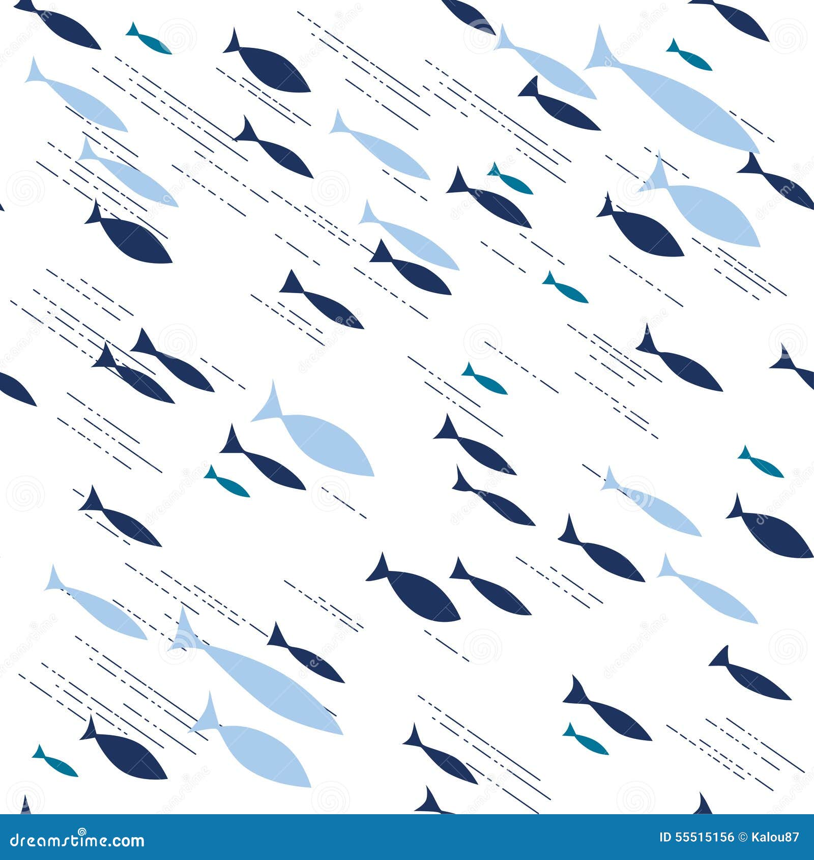 Seamless Pattern of Fish. Vector Stock Illustration - Illustration of ...