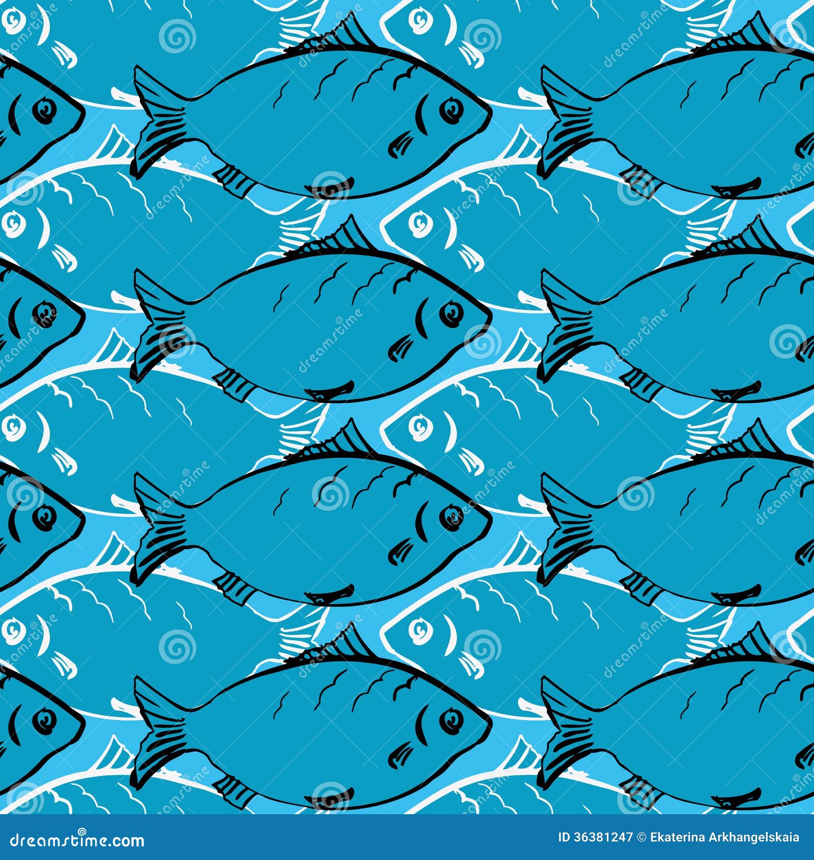 Seamless Pattern from Fishes Stock Vector - Illustration of seamless ...