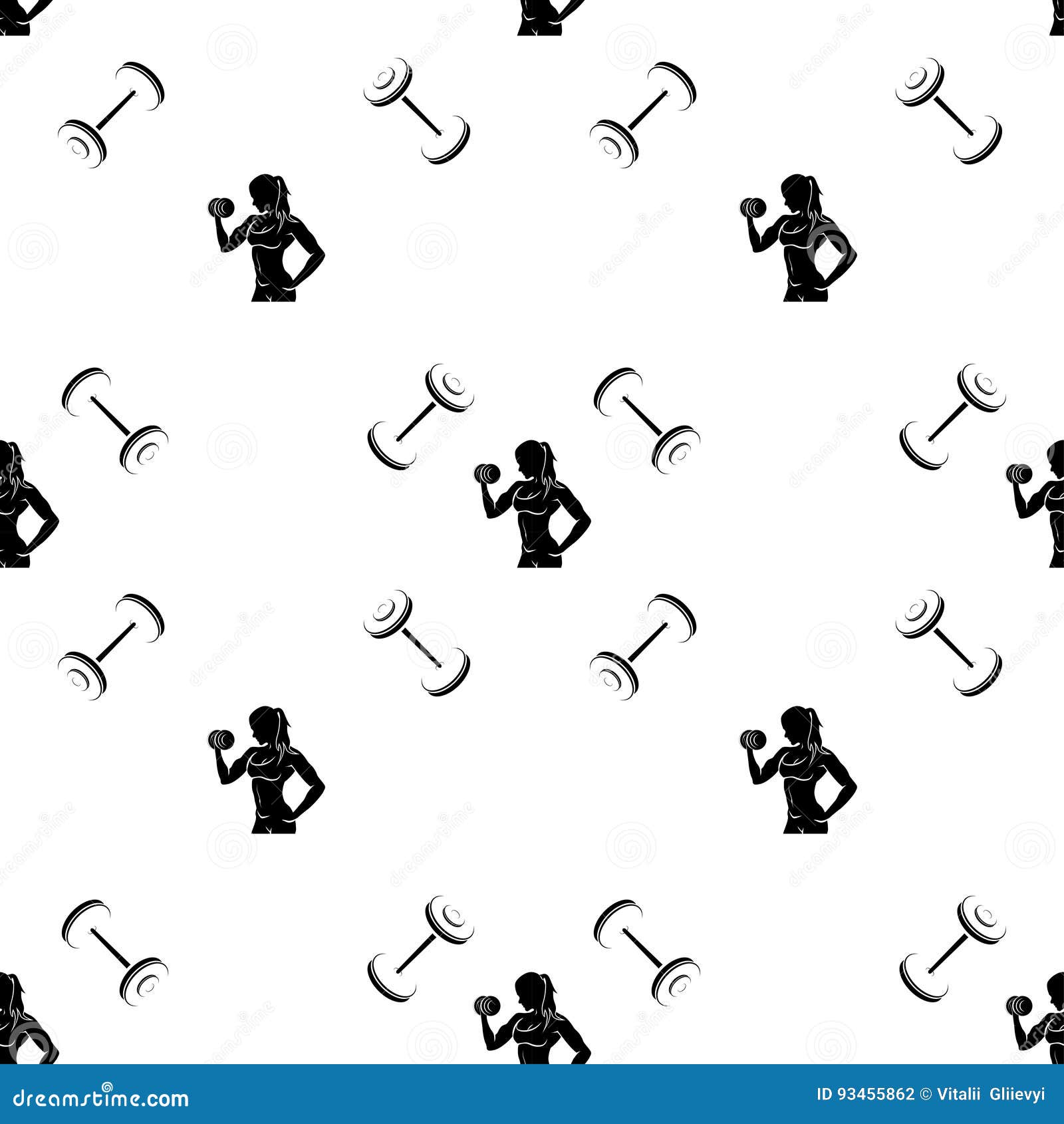 Seamless Pattern with Fitness Icons Stock Vector - Illustration of ...