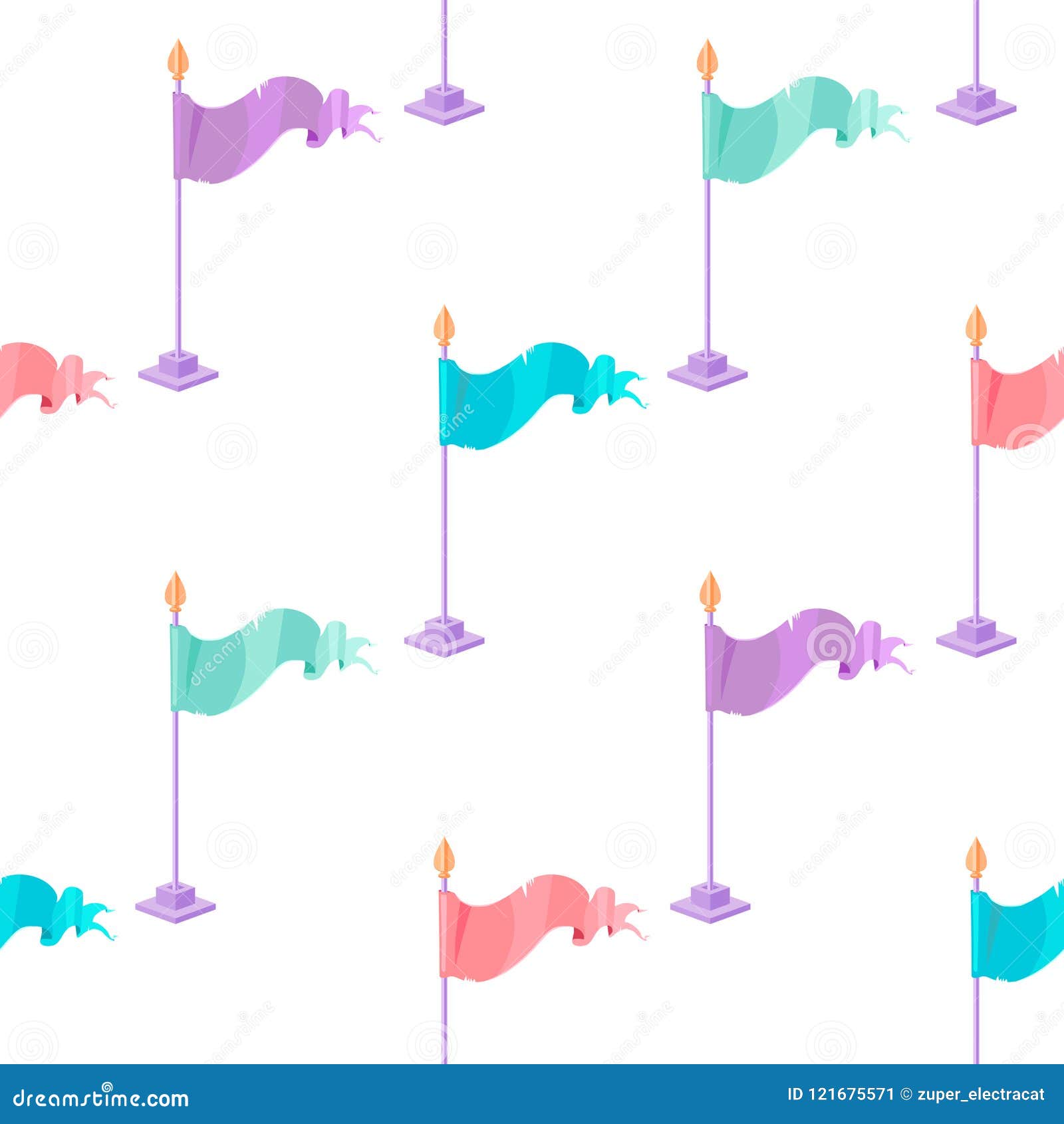 Seamless Pattern with Flags Stock Vector - Illustration of grass ...