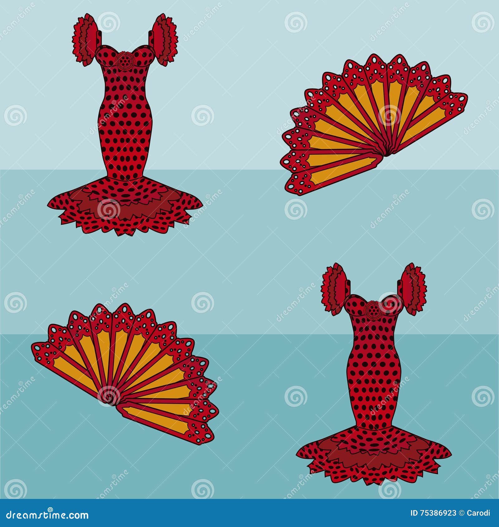 Seamless Pattern Flamenco Style Stock Image - Image of festival ...