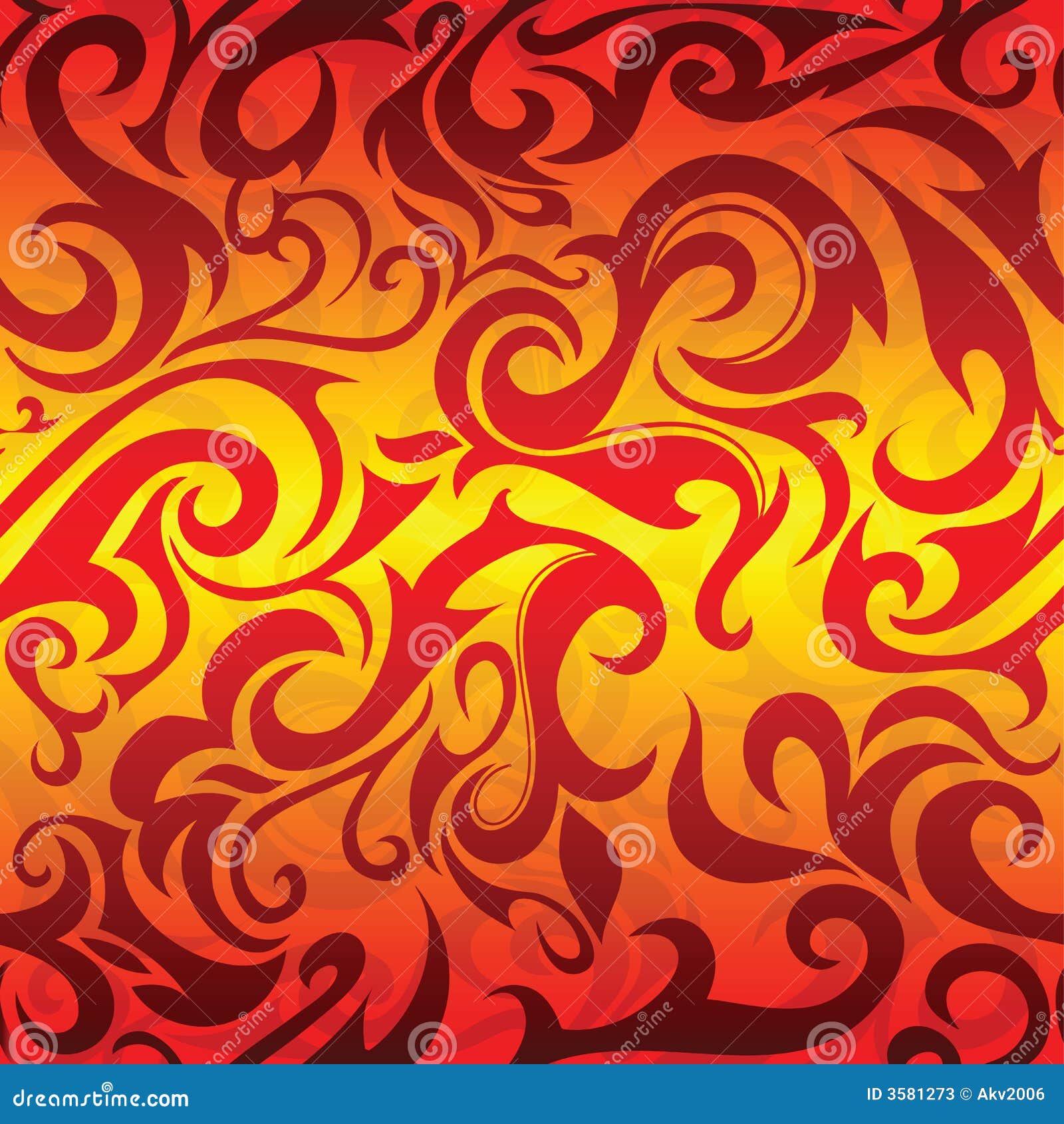 Seamless Pattern with Flames Stock Vector - Illustration of pattern ...