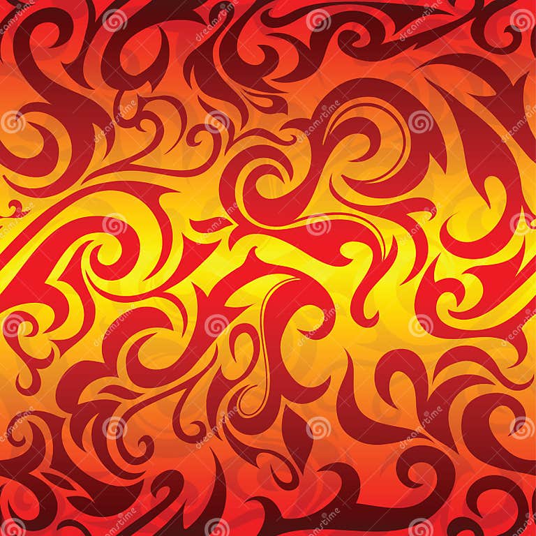 Seamless Pattern with Flames Stock Vector - Illustration of pattern ...