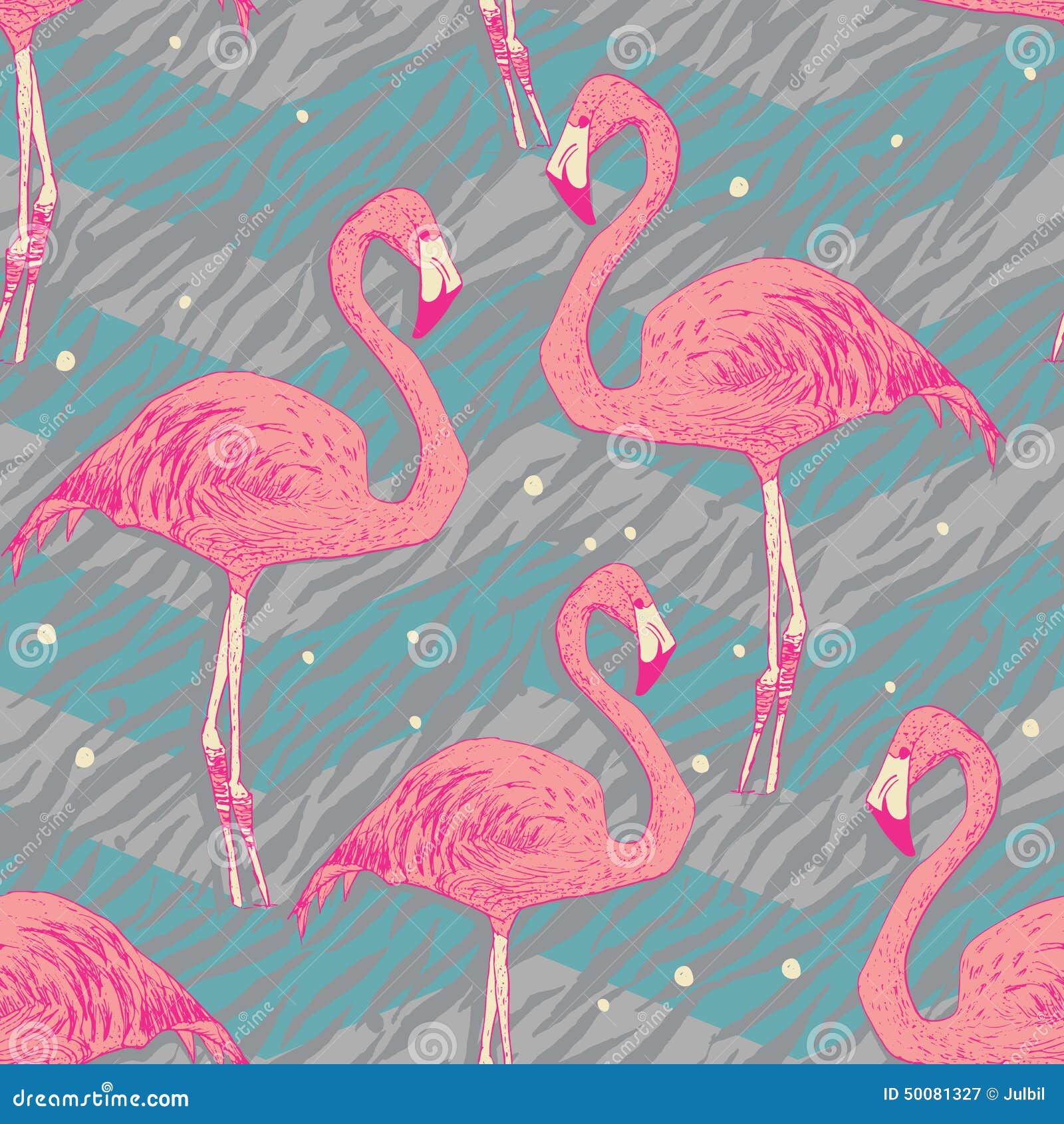 Seamless Pattern with Flamingo Birds Stock Vector - Illustration of ...