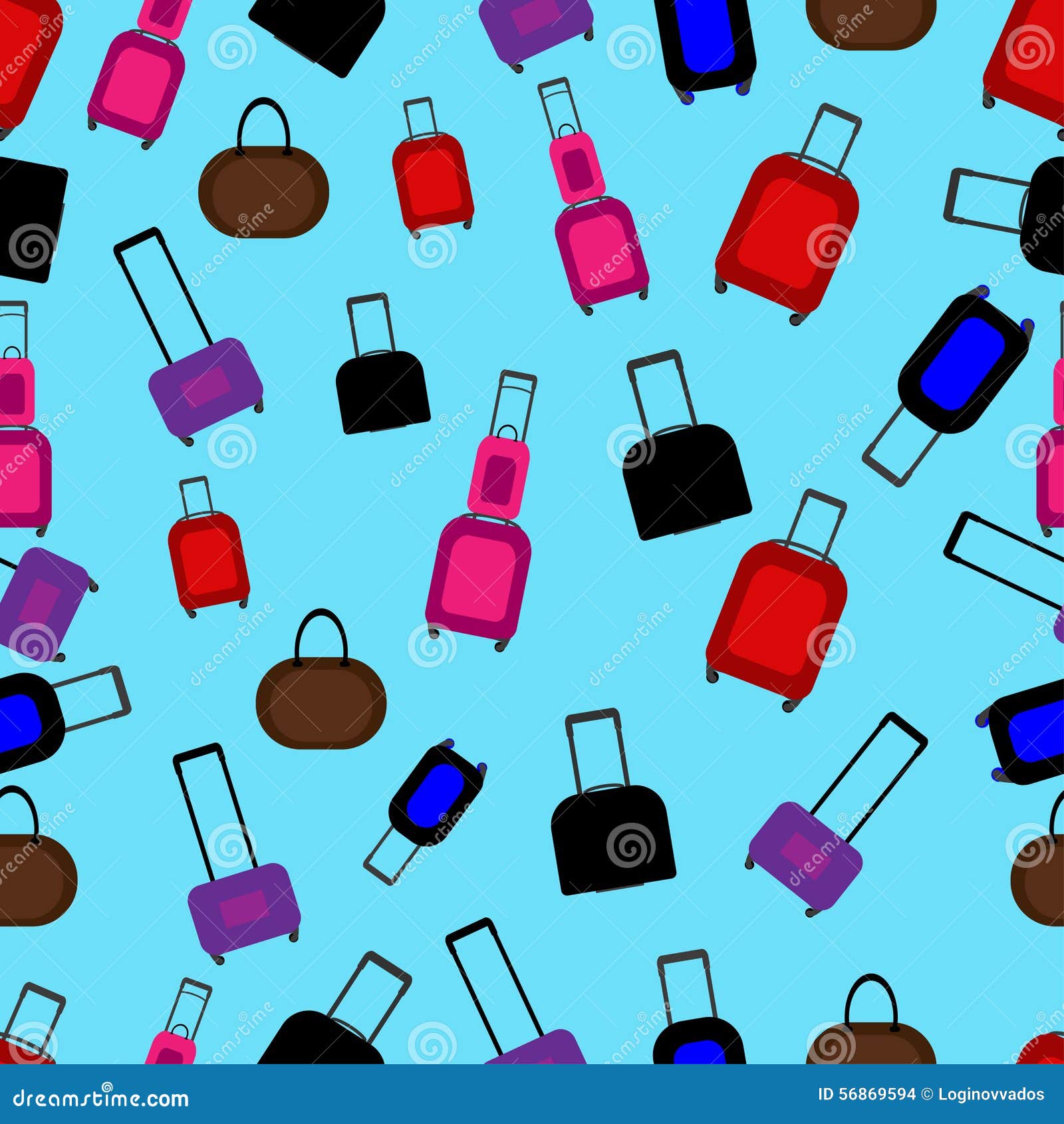 Seamless Pattern with Flat Colorful Luggage. Stock Vector ...