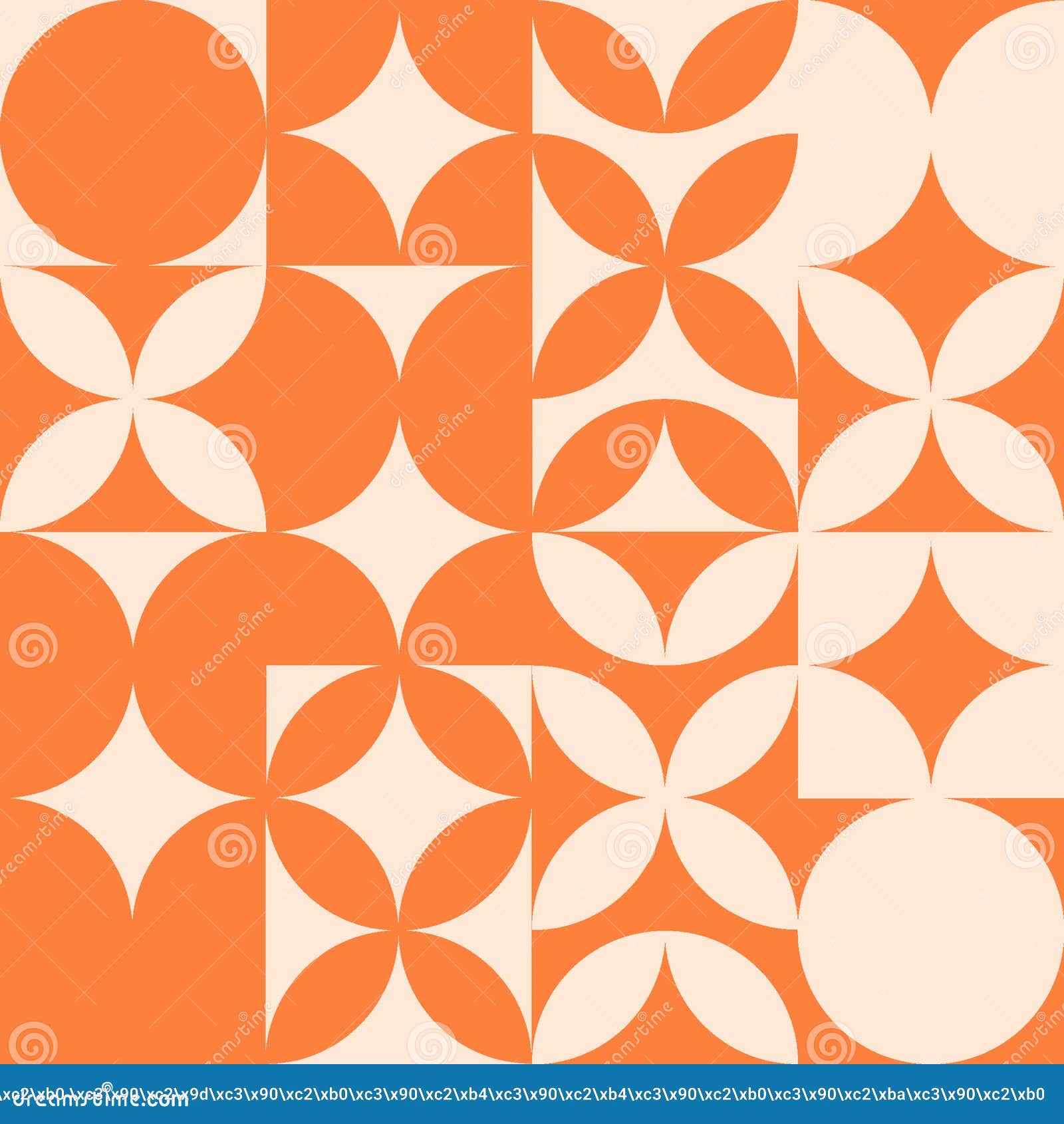 A Seamless Pattern, Flat Geometric Orange Figure Stock Vector ...